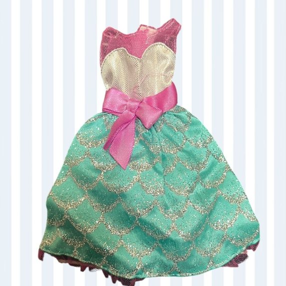 Barbie Doll Fashion Fever Fashionista Aqua & Silver Summer Party Dress ...