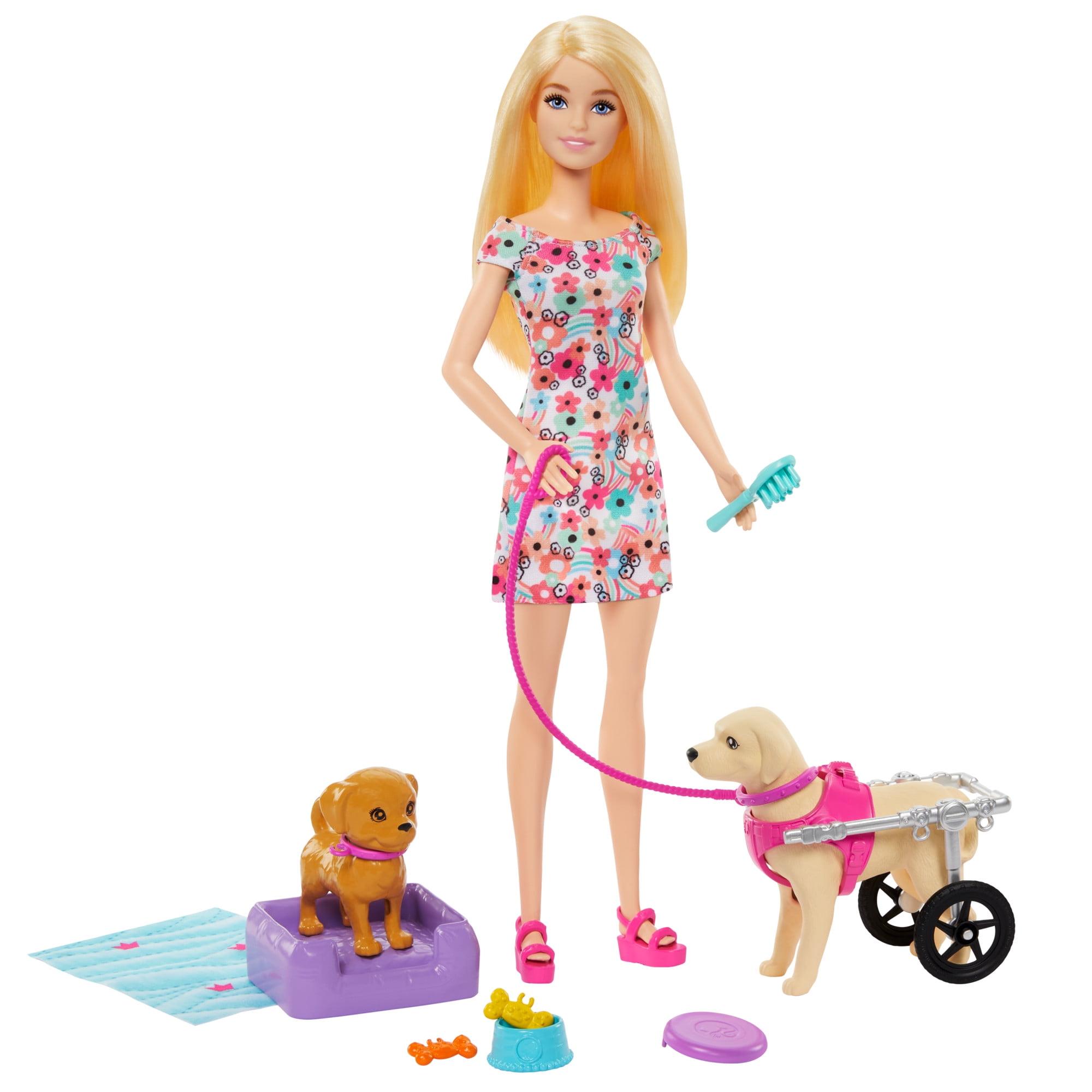 Open Box Barbie Doll Pup Playset with a Toy Pup and Dog in a Wheelchair ...