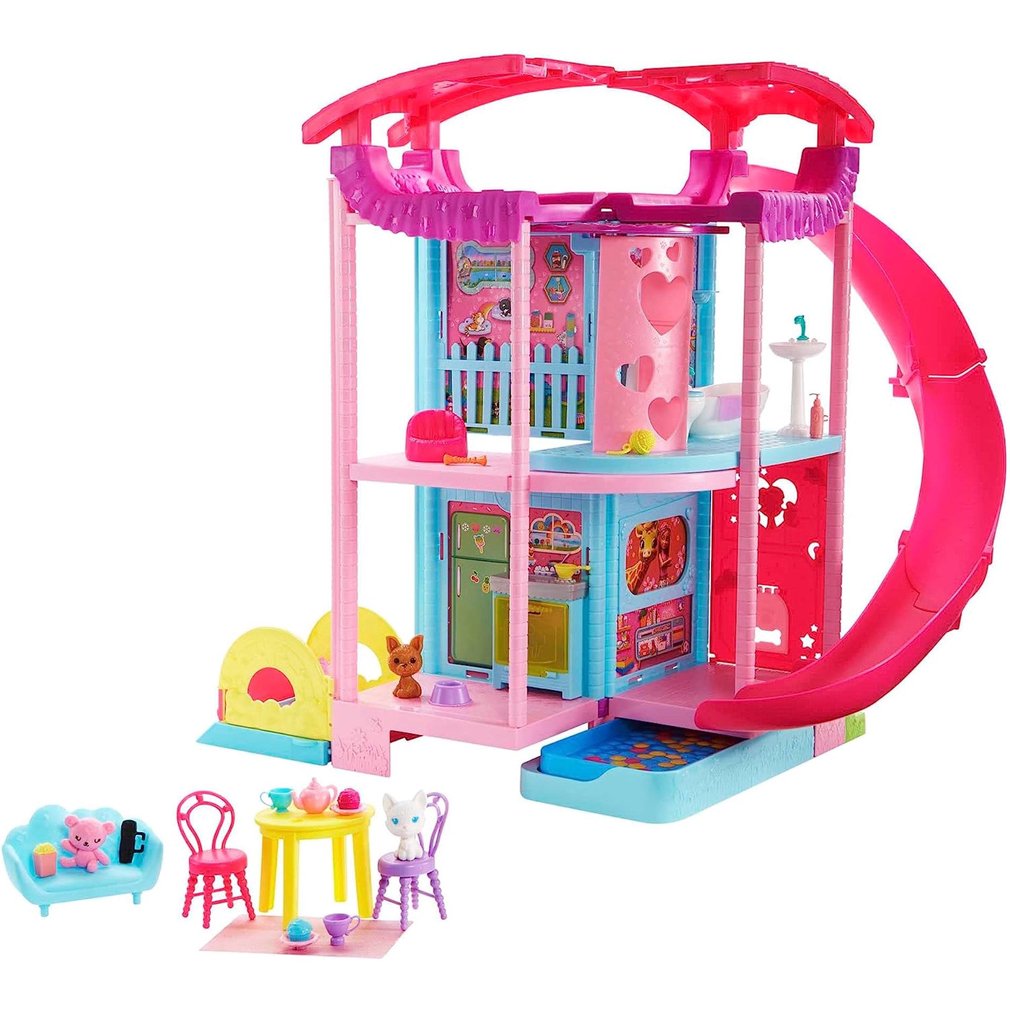 Barbie Dollhouse, Chelsea Playhouse with Transforming Areas & 20 ...