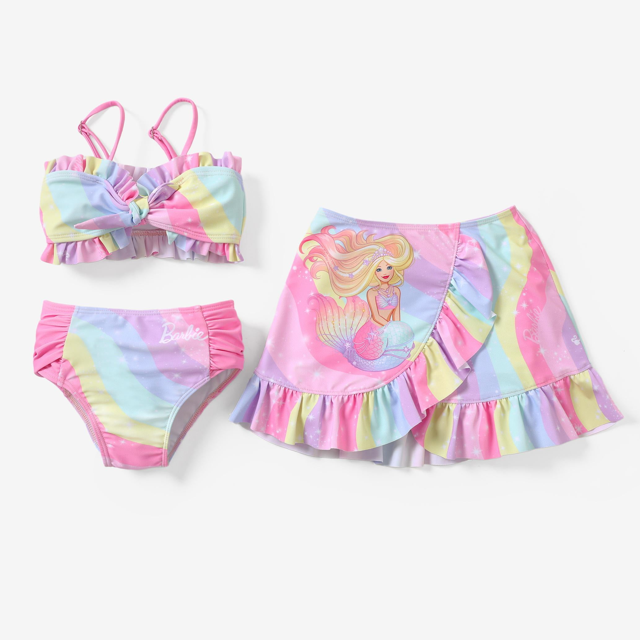 Barbie Dolls Girls Swimsuits Set Magical Rainbow Mermaid Swimdress 3 ...