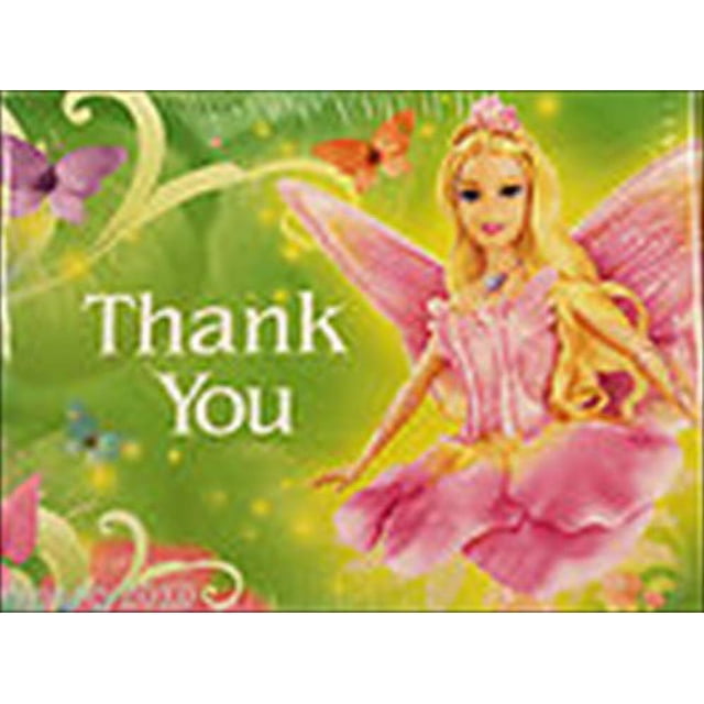 Barbie 'Fairytopia' Thank You Notes w/ Env. (8ct) - Walmart Business ...