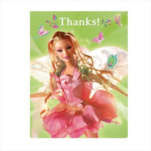 Barbie 'Fairytopia' Thank You Notes w/ Env. (8ct) - Walmart Business ...