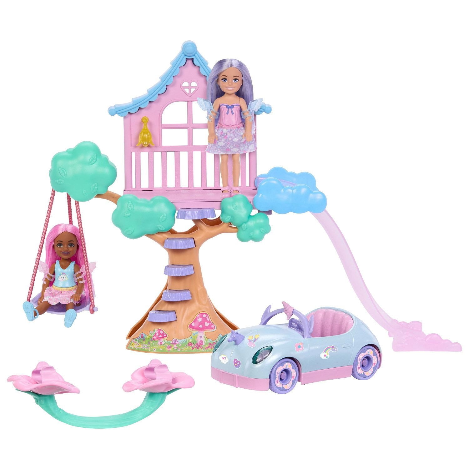 Barbie Fantasy Treehouse Playset with 2 Chelsea Dolls and Car - Walmart.com
