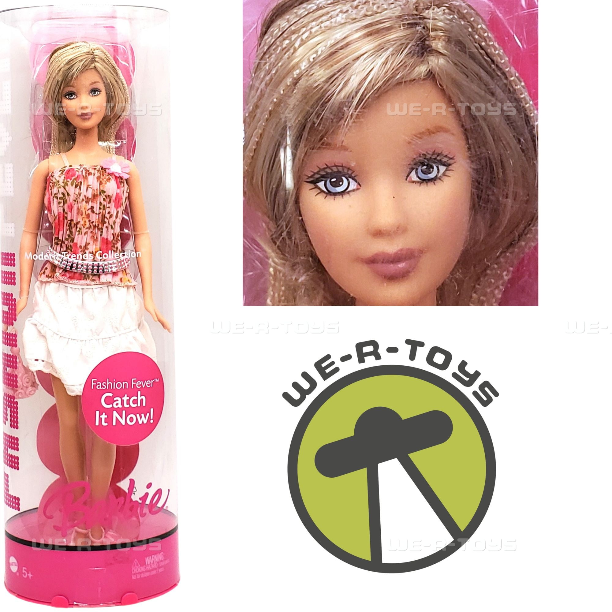Barbie Fashion Fever Modern Trends Doll in Floral Pink Top & White ...