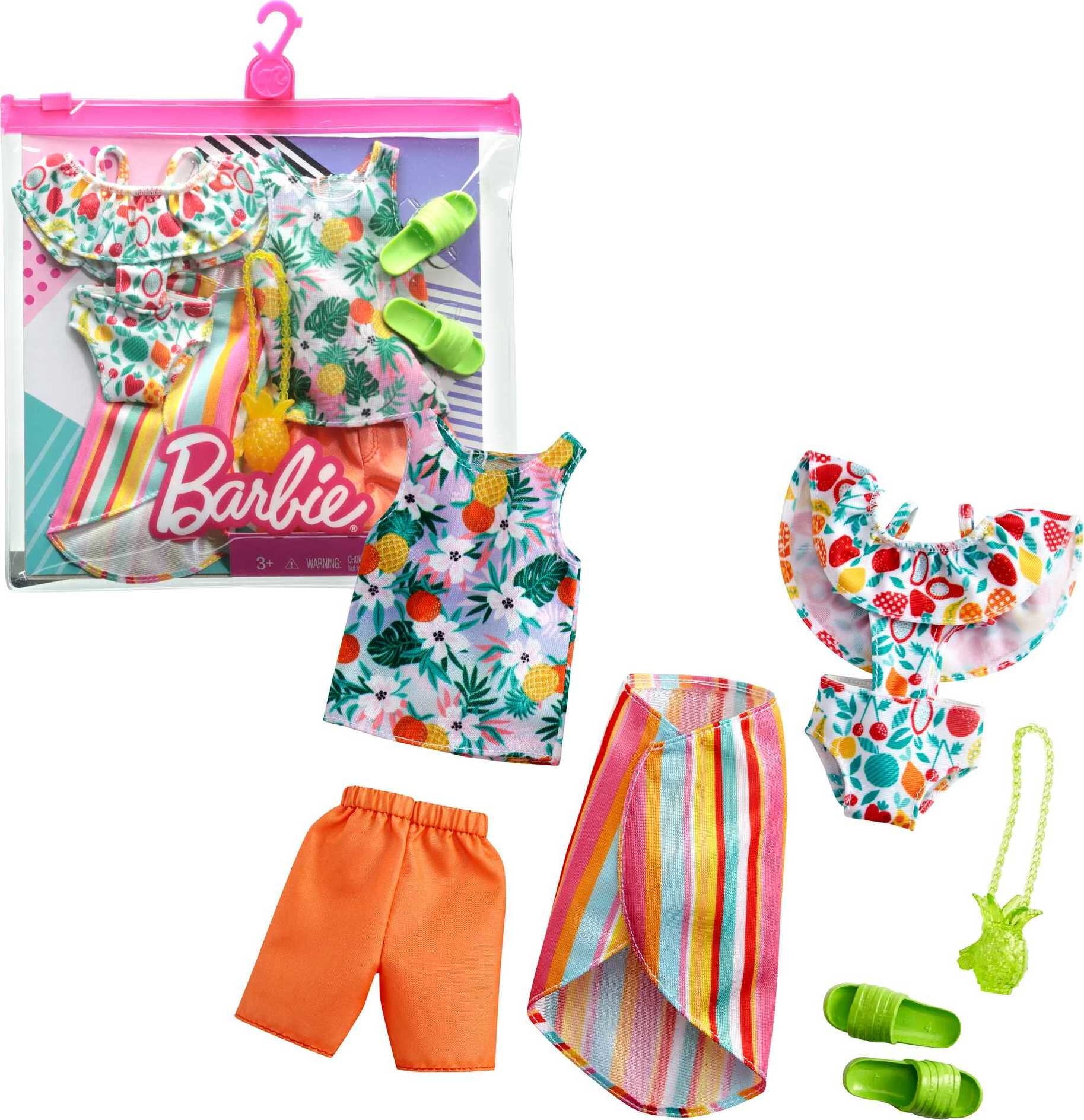 Barbie Fashion Pack with 1 Outfit for Barbie Doll & 1 for Ken Doll ...