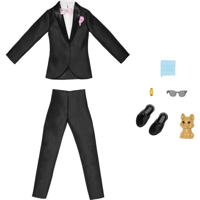 Barbie Ken Doll Fashion Set, Groom Tuxedo, Puppy, Wedding Outfit ...