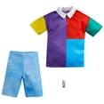 Barbie Fashions Pack: Ken Doll Clothes with Color-Blocked Top, Shorts ...