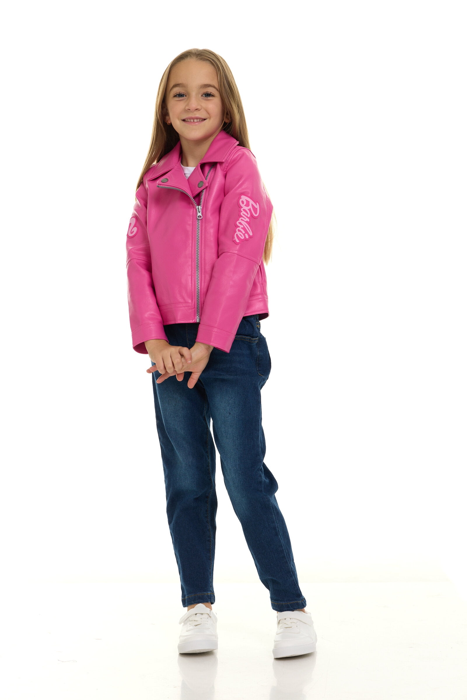 Barbie Faux Leather Jacket Metallic Little Kid to Big Kid - Walmart.com