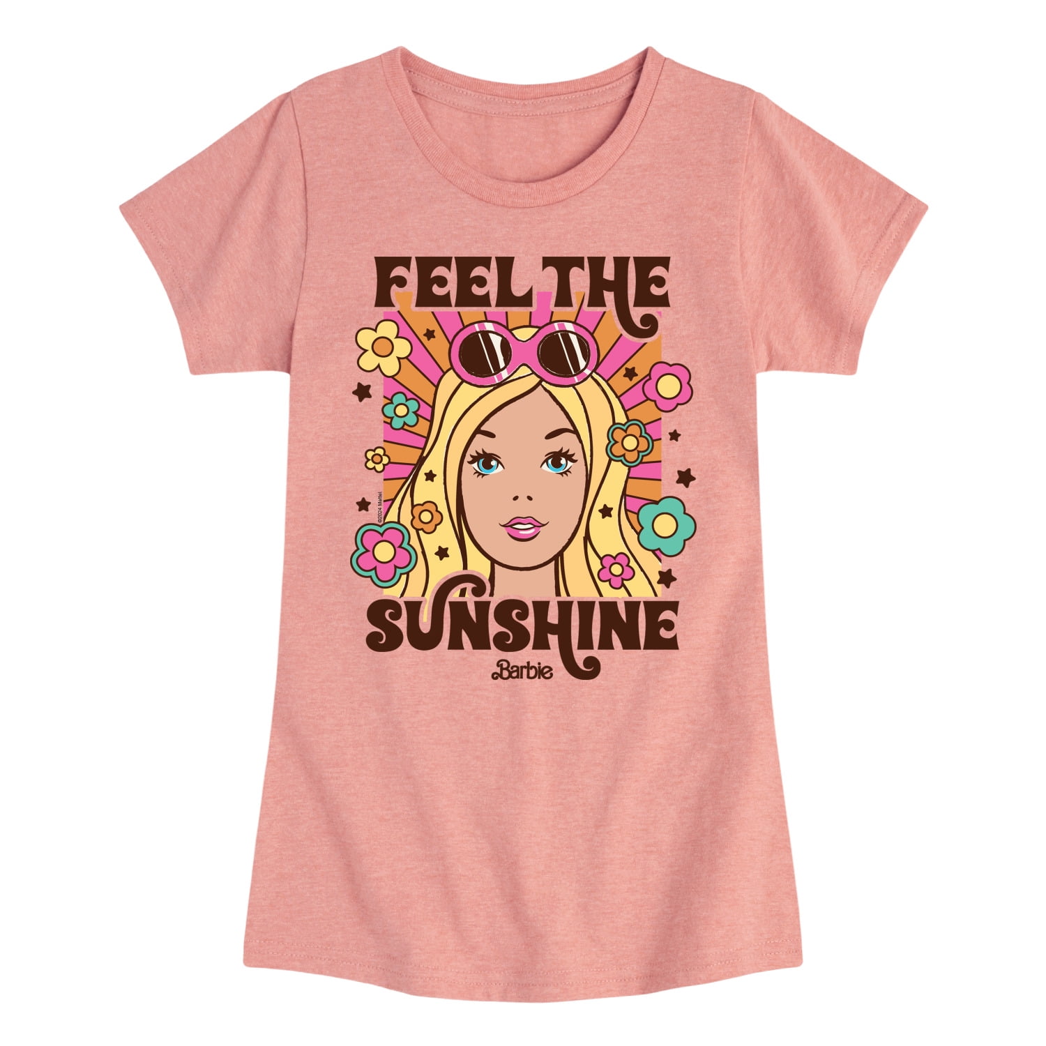 Barbie - Feel The Sunshine - Girls Fitted Short Sleeve Graphic T-Shirt ...