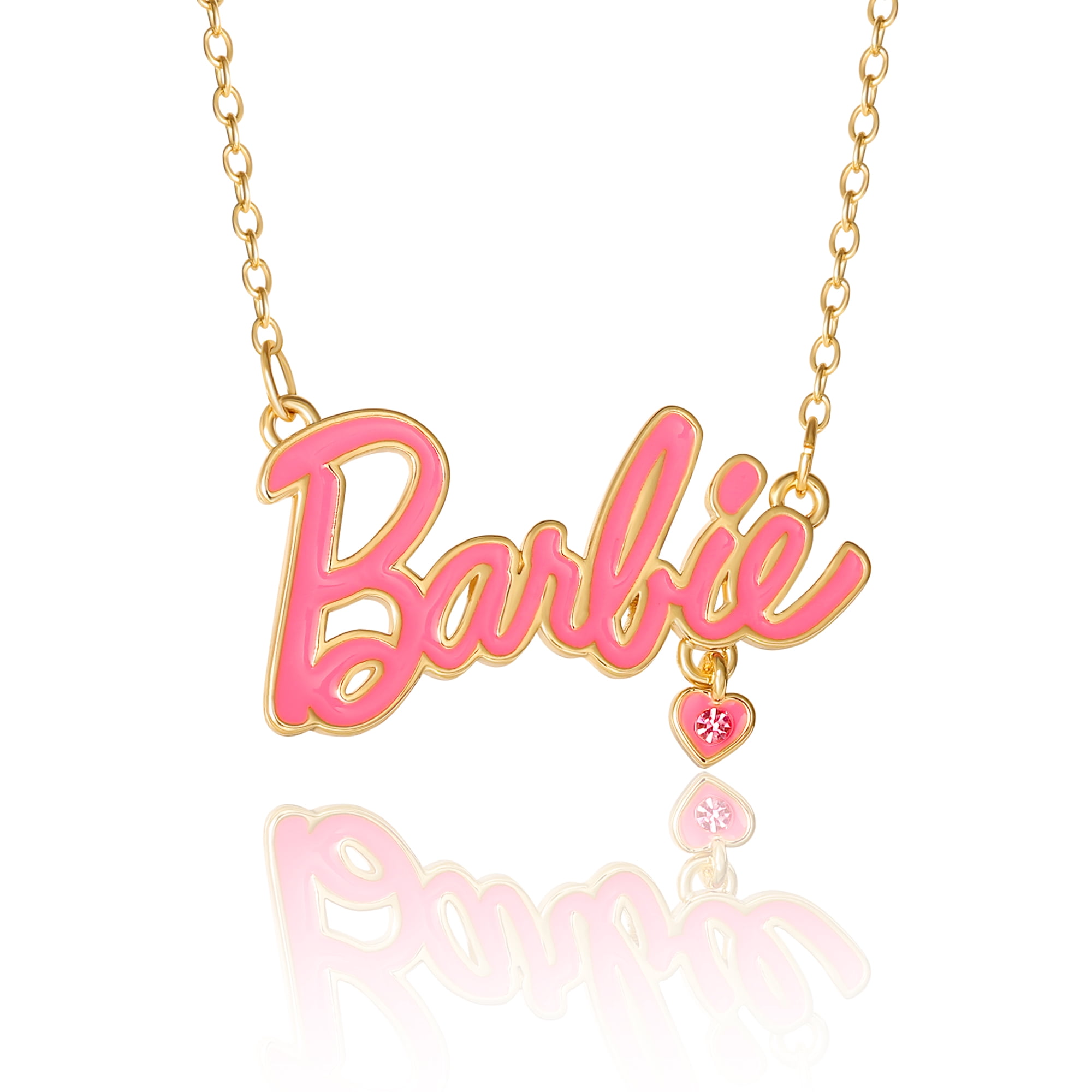 Barbie Flash Yellow Gold Plated Barbie Logo Necklace - Walmart.com