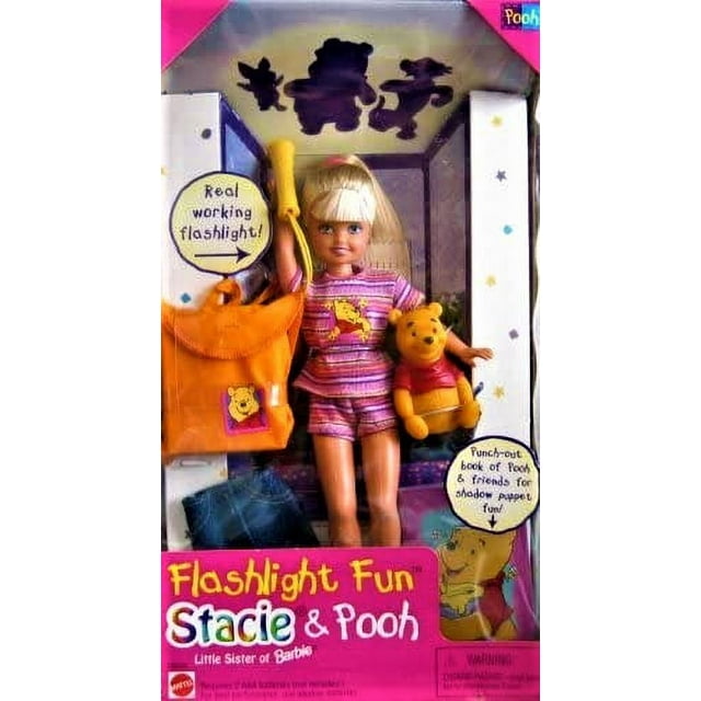 Barbie Flashlight Fun Stacie Doll & Pooh 1997 Mattel 19669 - Walmart.com