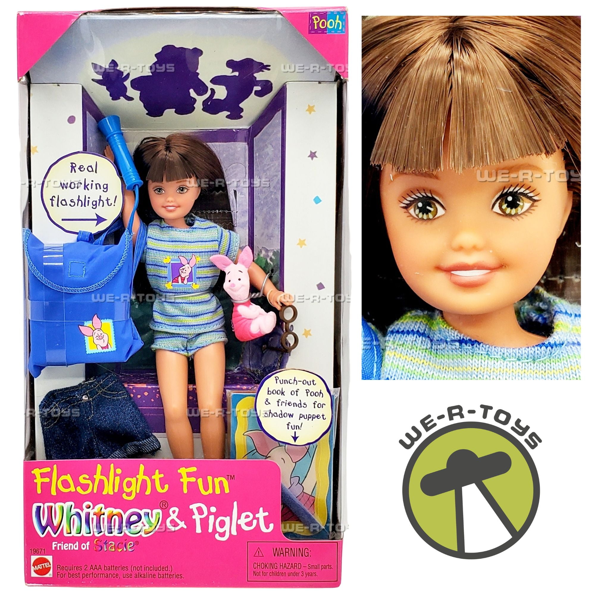 Barbie Flashlight Fun Whitney Doll & Piglet Friend of Barbie 1997 ...