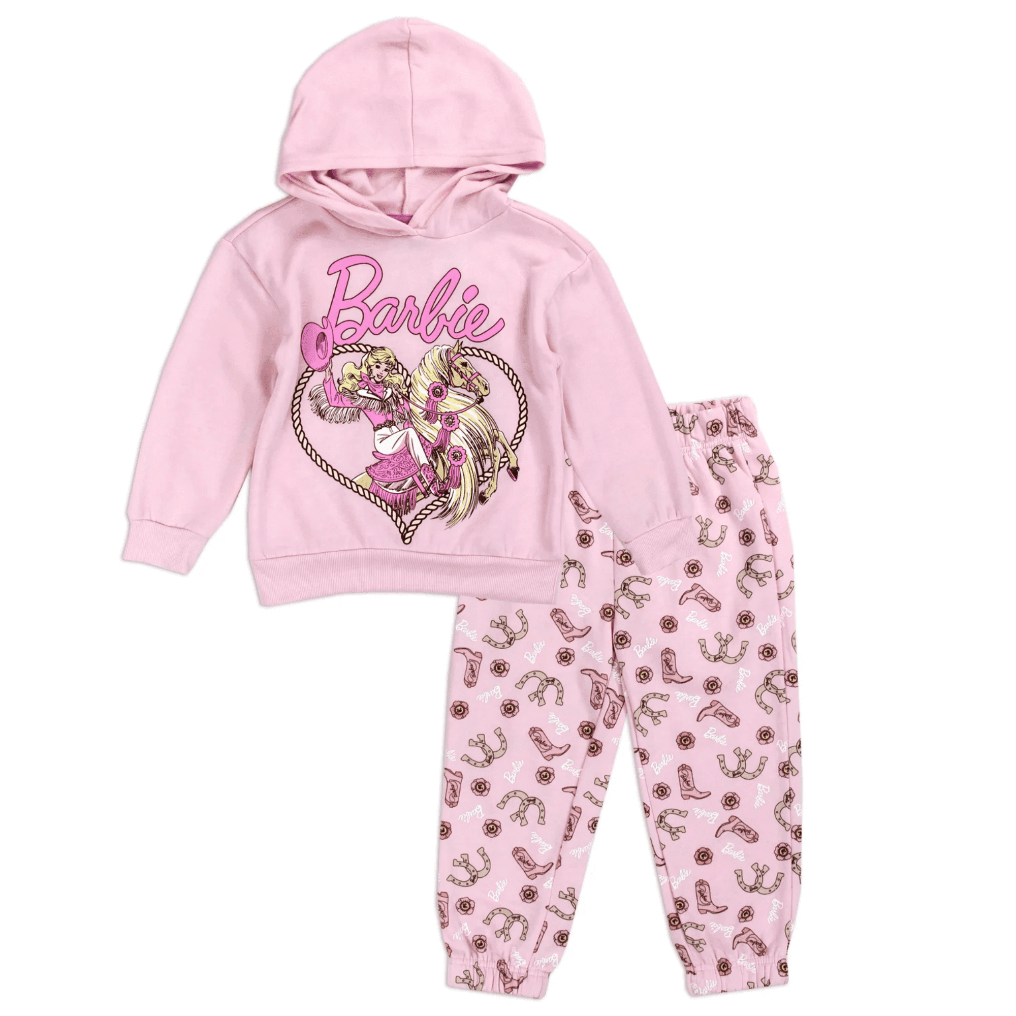 Barbie Fleece Casual Long Sleeve & Long Pant Set, Little Girls 4 ...