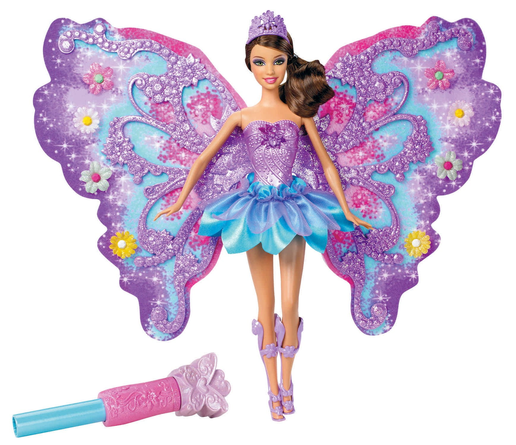 Barbie Flower 'N Flutter Fairy Brunette Doll 2011 Mattel 9791 - Walmart.com