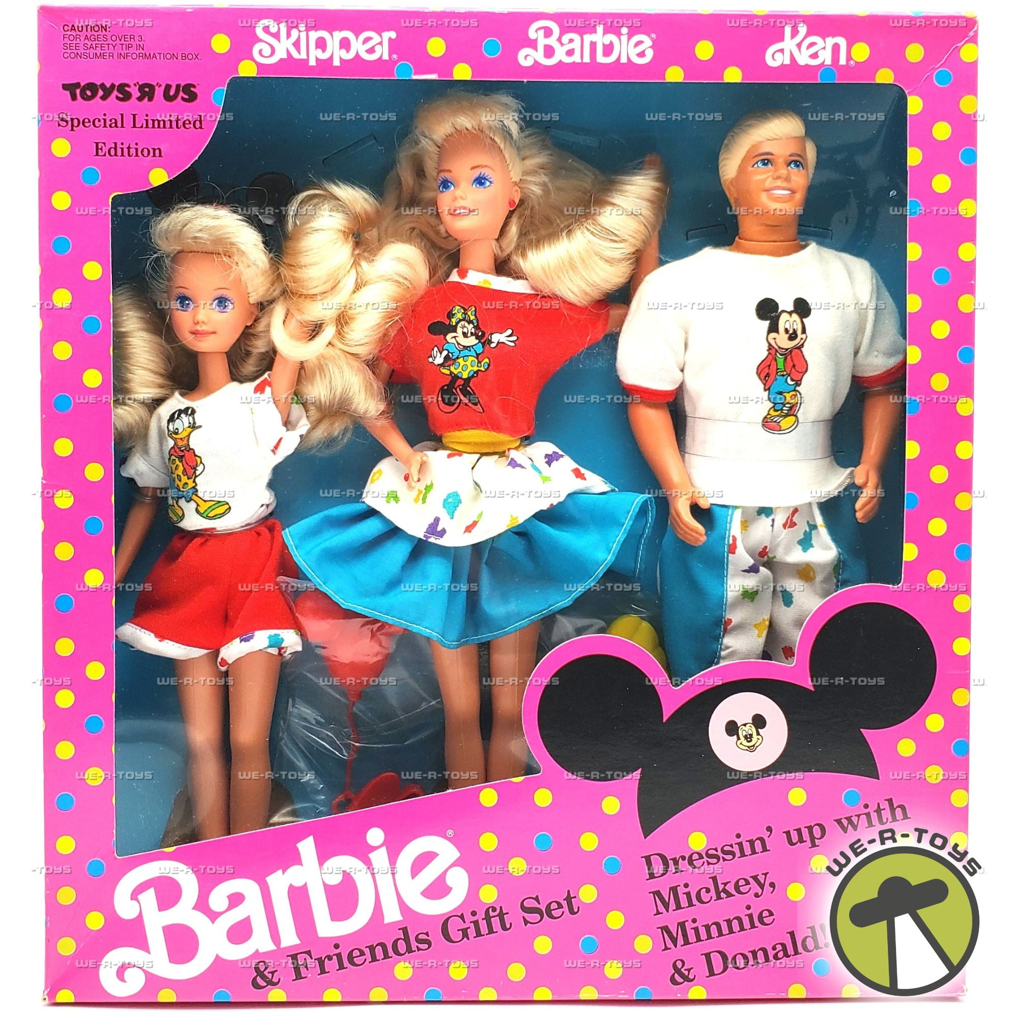 Barbie & Friends Gift Set Mickey Minnie Donald Ken Barbie Skipper Dolls ...