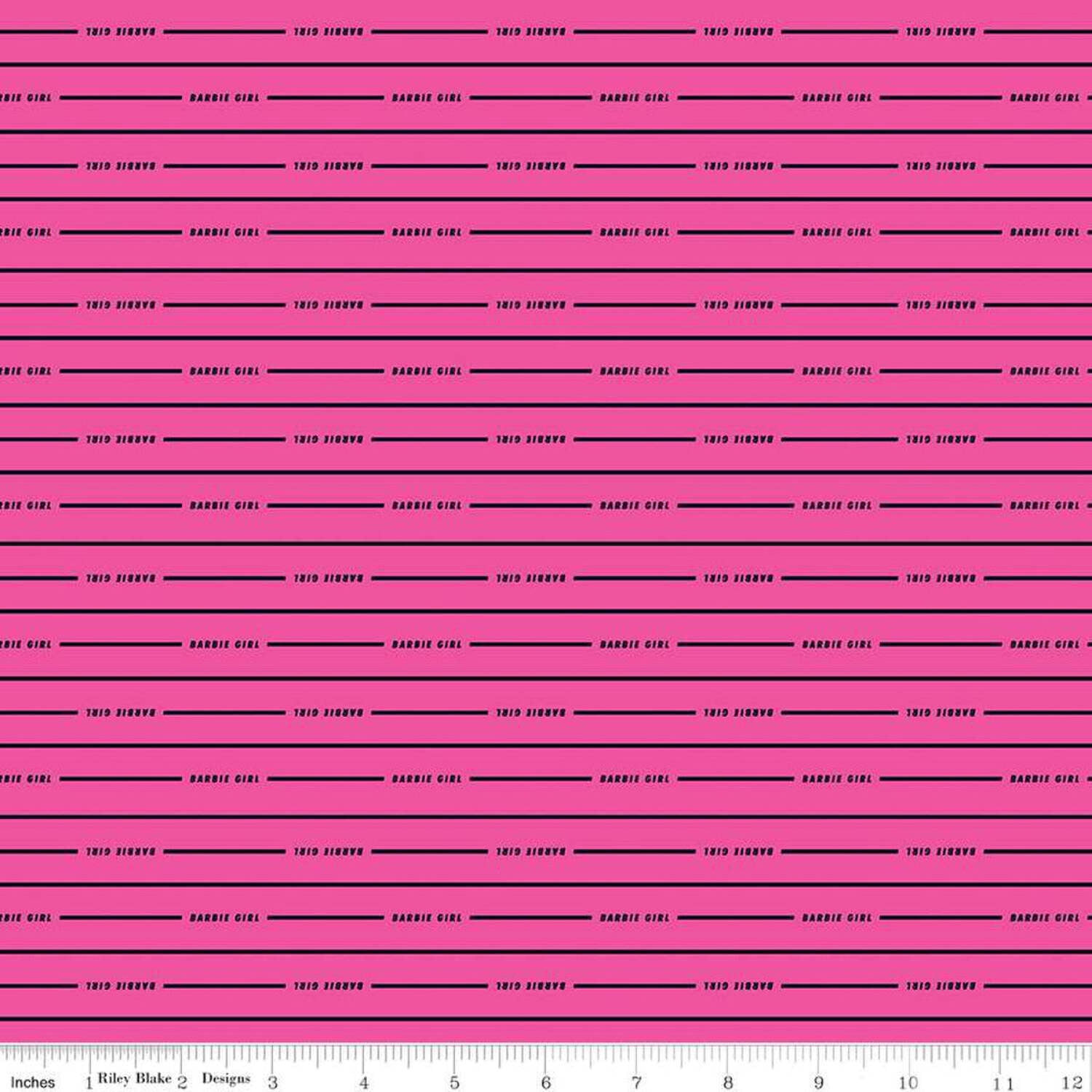 Barbie™ Girl Stripe Hot Pink Cotton Fabric - Walmart.com