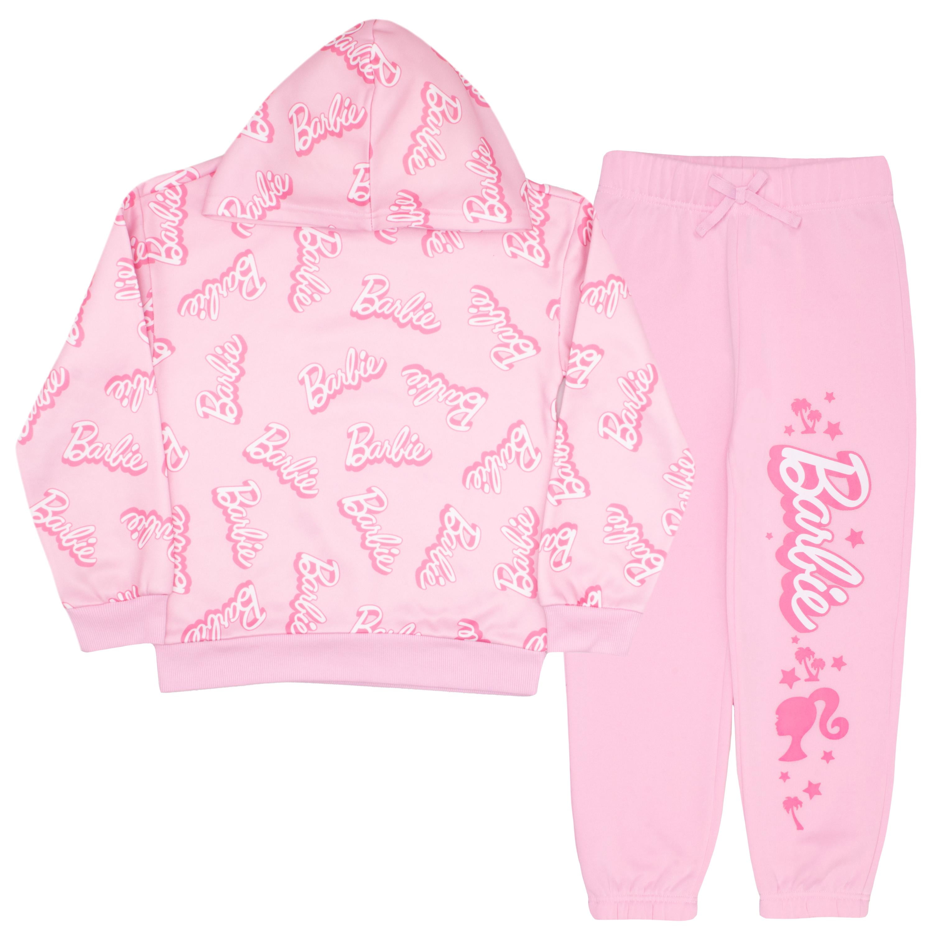 Barbie Girl's 2-Piece Fleece Matching Set with Barbie Logo Graphic ...
