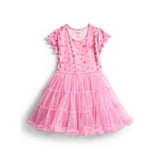Barbie Girls' Print Tutu Dress with Short Sleeves, Sizes 4-12 - Walmart.com
