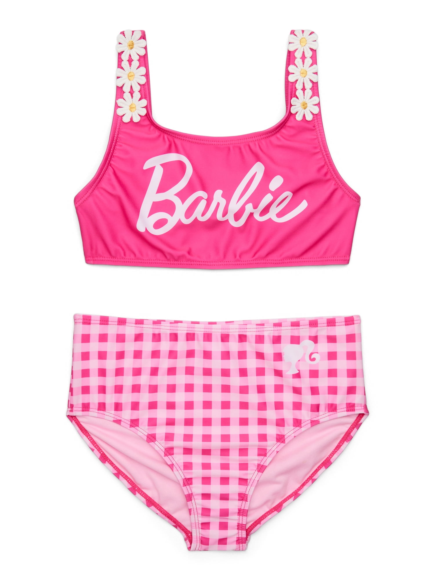 Barbie Girls Bikini Top and Bottoms Swimsuit Set with UPF 50+, 2-Piece ...