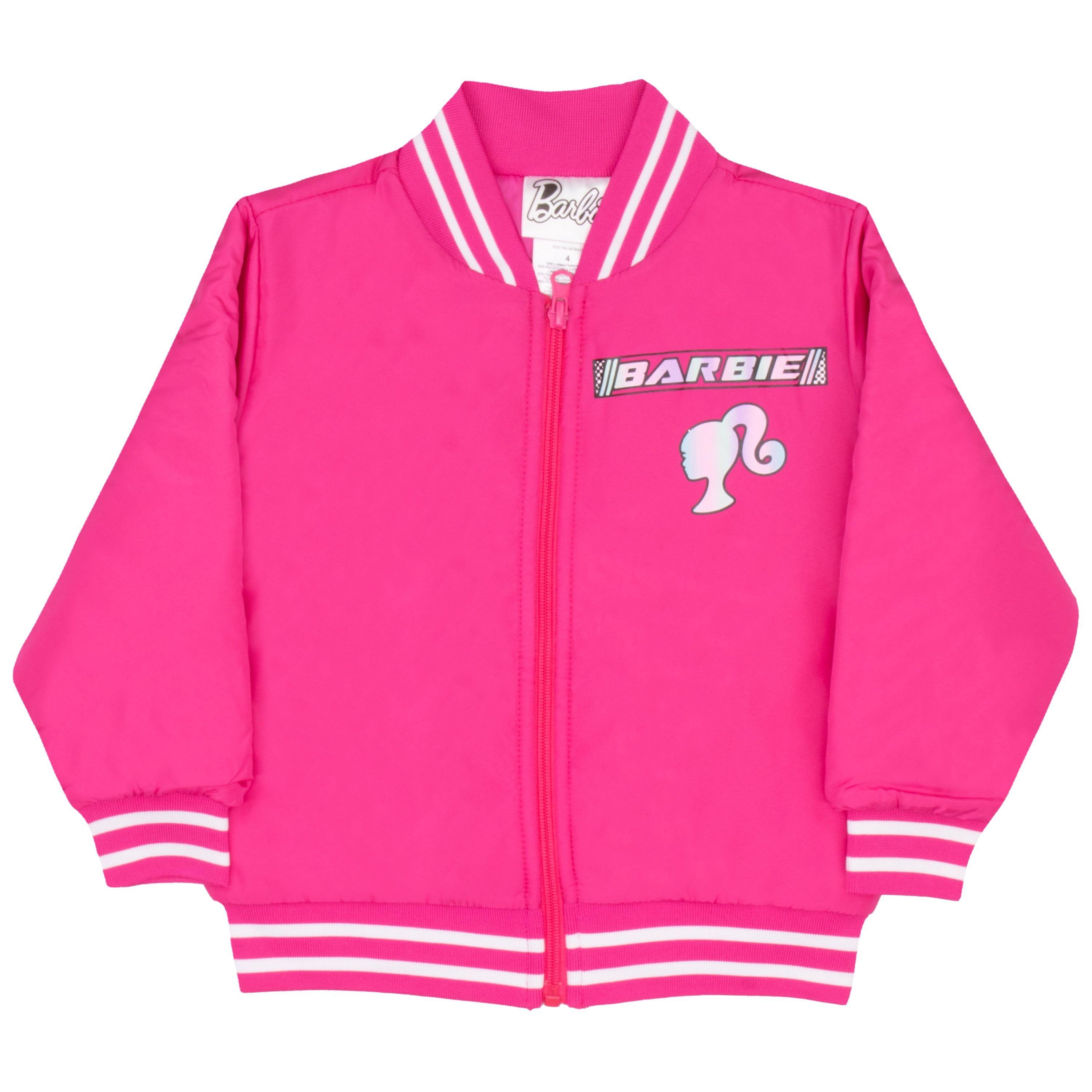 Barbie Girls Bomber Jacket, Zip-Up Bomber Jacket for Girls, Girl Power ...