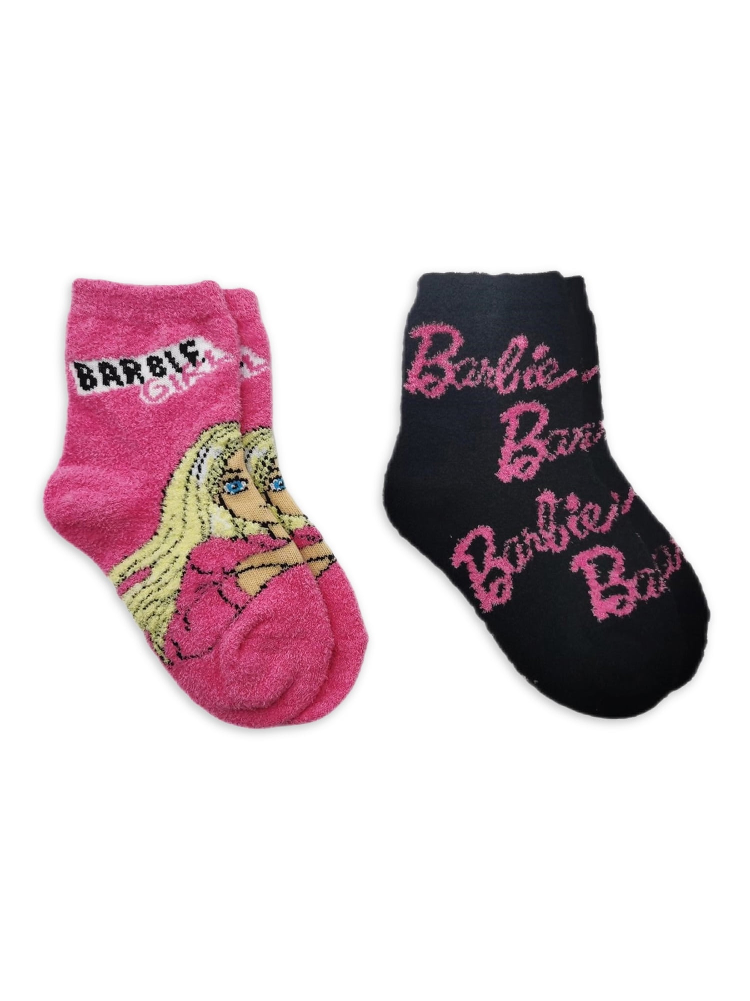 Barbie, Girls Cozy Socks, 2-Pack, Sizes S/M & M/L - Walmart.com