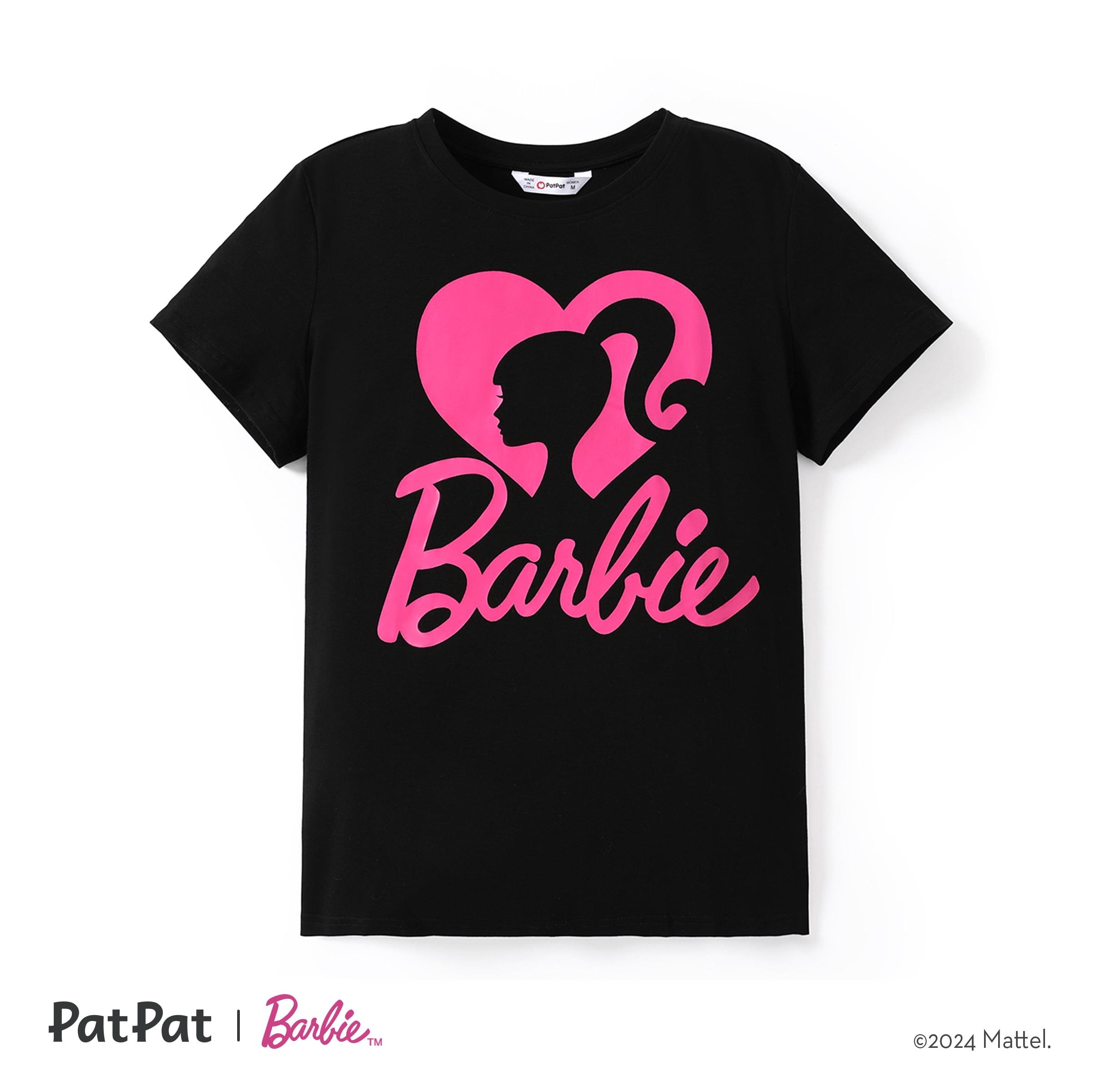 Barbie Girls Graphic Tee Heart & Letter Print Short Sleeves Cotton ...