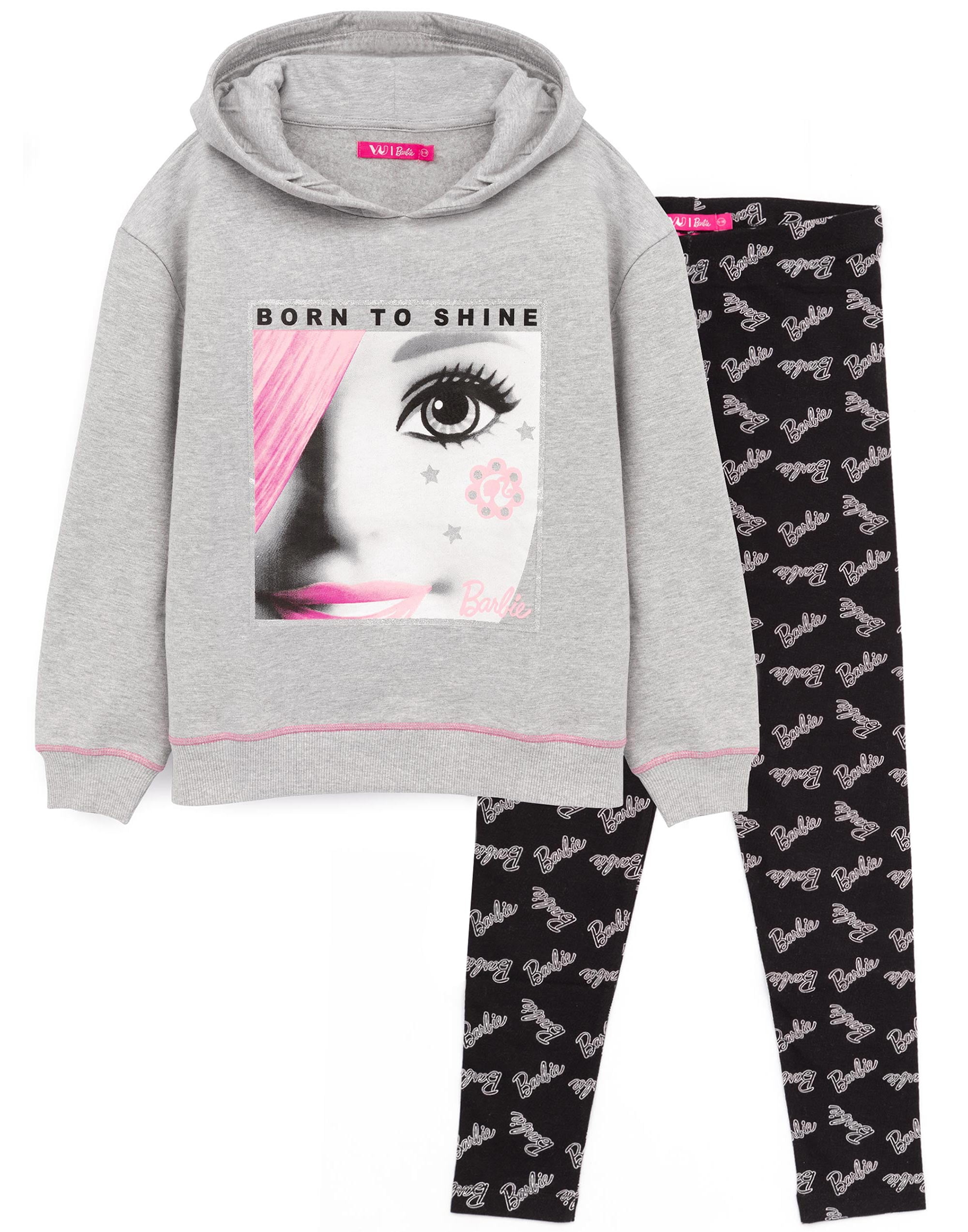 Barbie Girls Grey Hoodie and Legging Set - Walmart.com