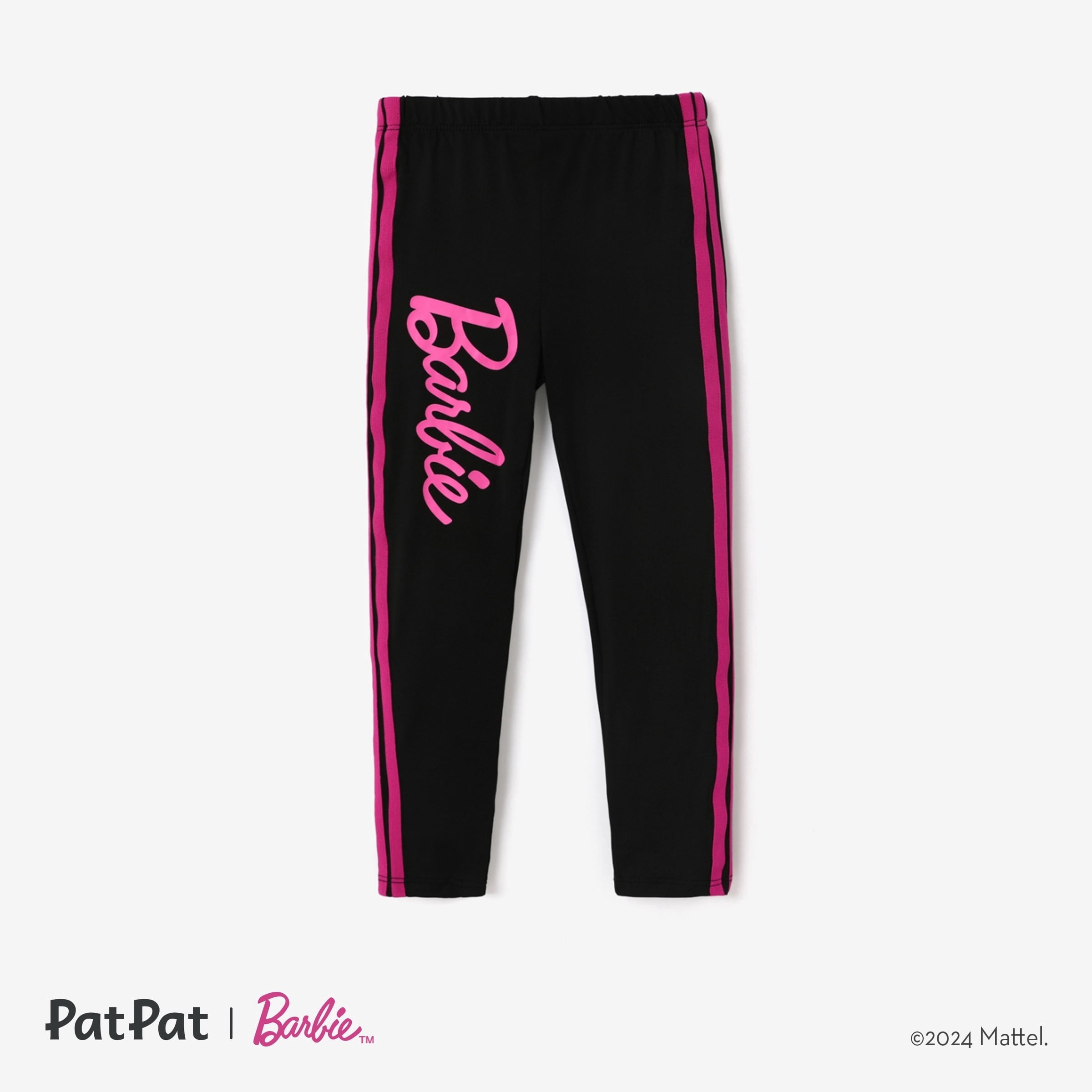 Barbie Girls Legings Black Letter Pattern Jogger Pants Sizes 3-10 ...