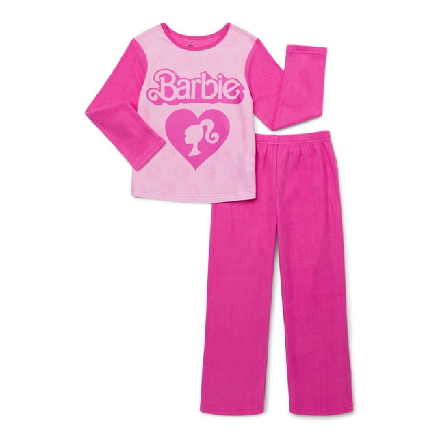 Barbie Girls Long Sleeve Top and Pants Pajama Set, 2-Piece, Sizes 4-12 ...