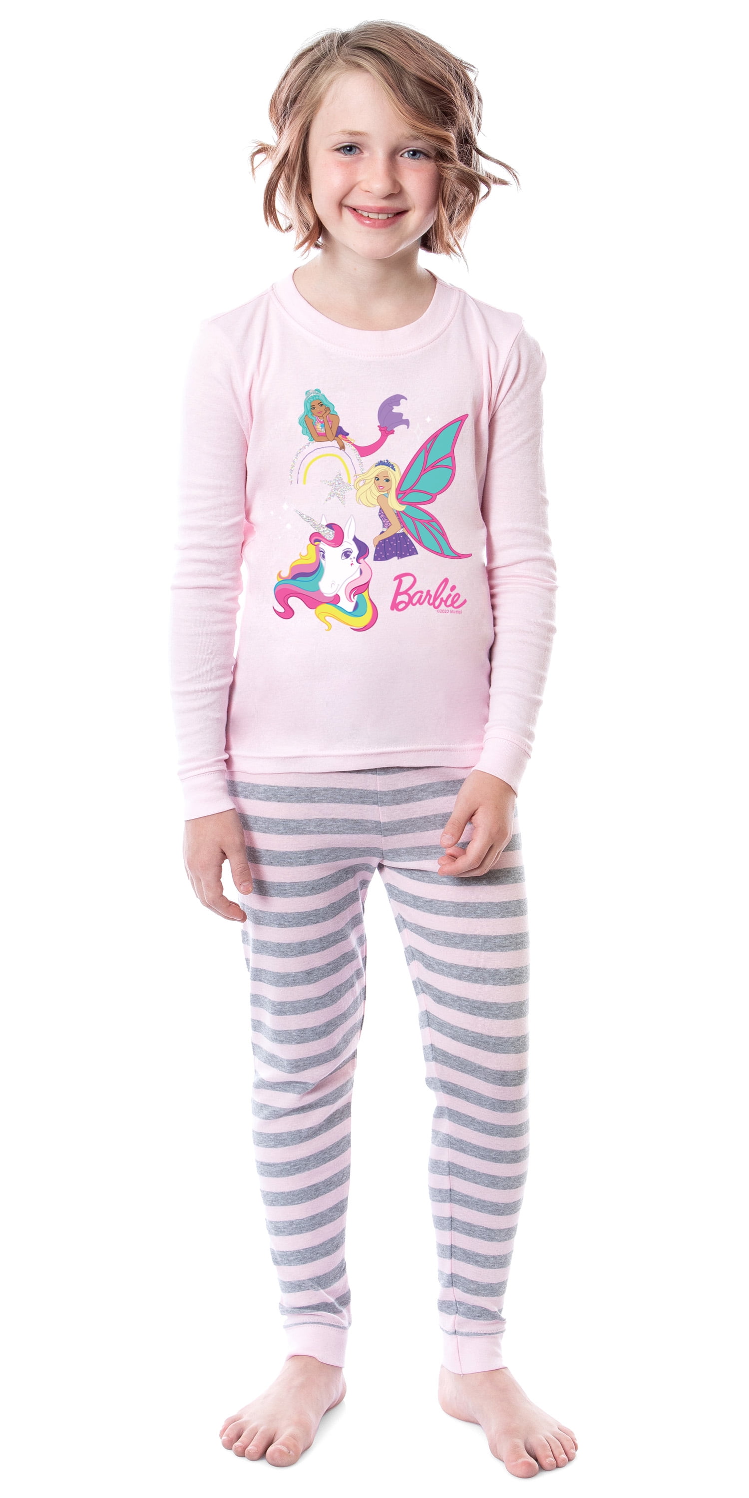 Barbie Girls' Magical Mermaid Fairy Unicorn Sparkle 2 Piece Sleep ...
