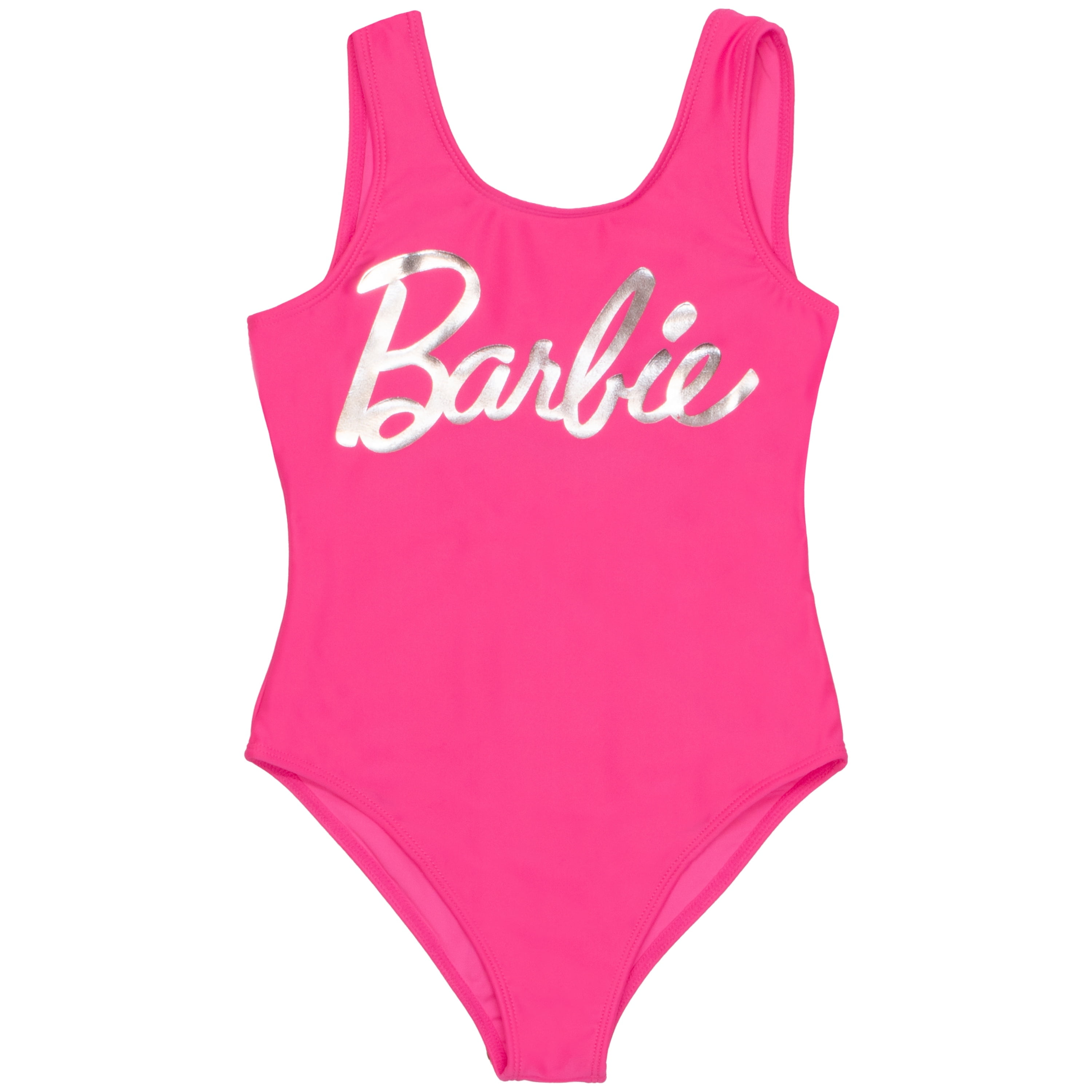 Barbie Girls One Piece Swimsuit Cross-Back Bathing Suit with Barbie ...