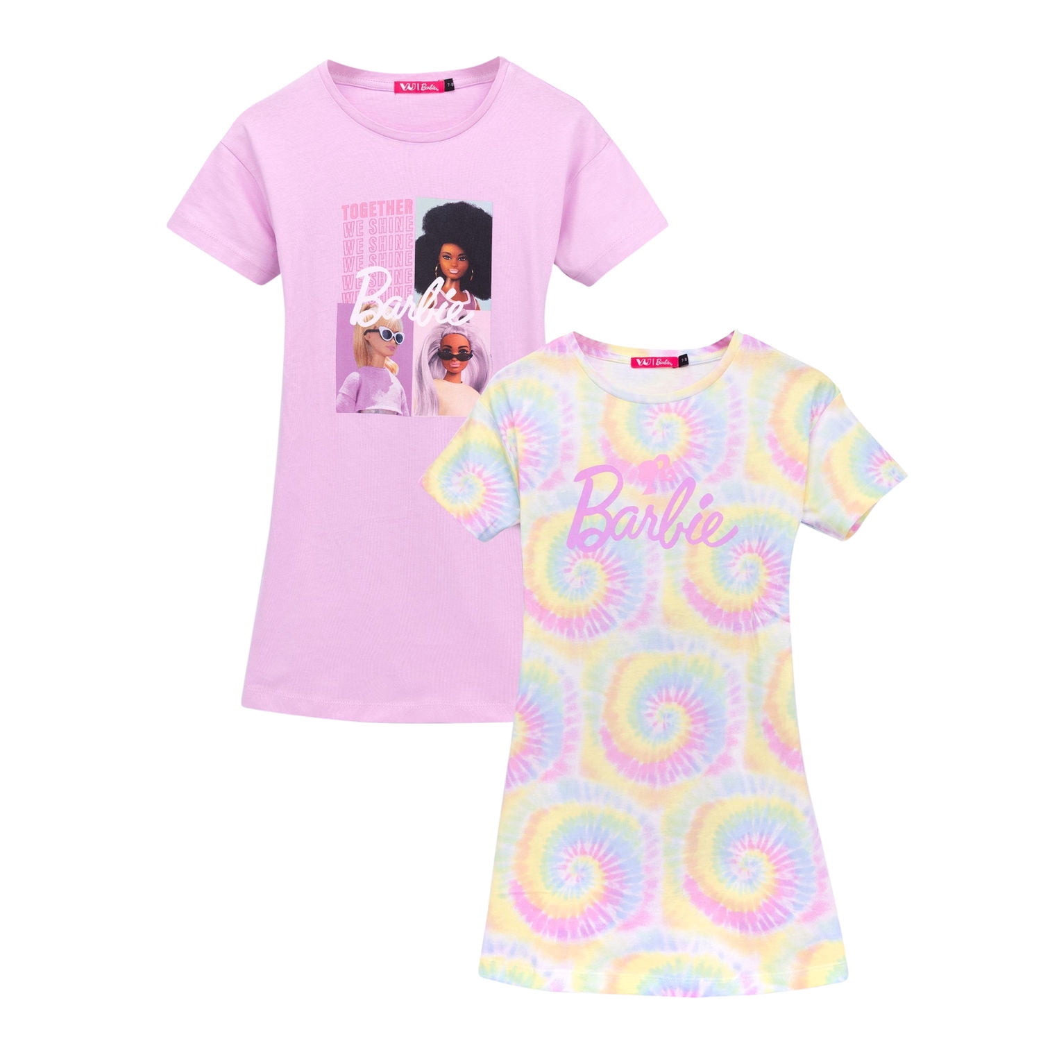 Barbie Girls Open Back T-Shirt Dress (Pack of 2) - Walmart.com