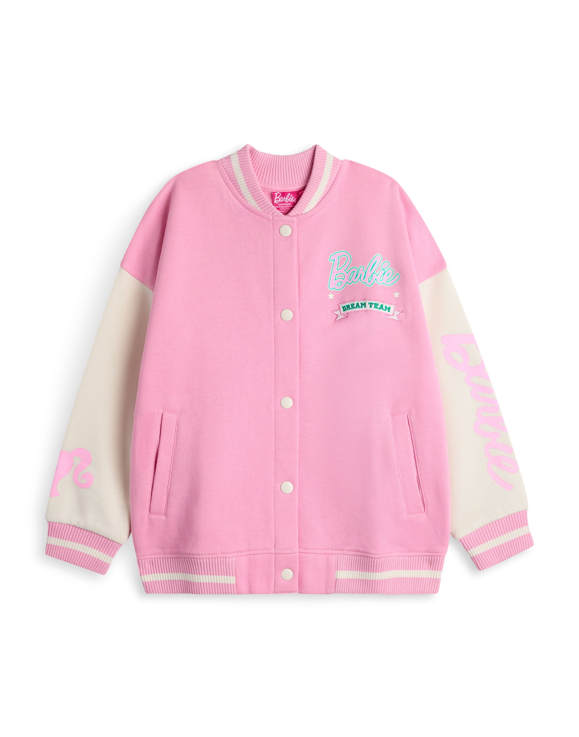 Barbie Girls Pink Varsity Jacket - Walmart.com