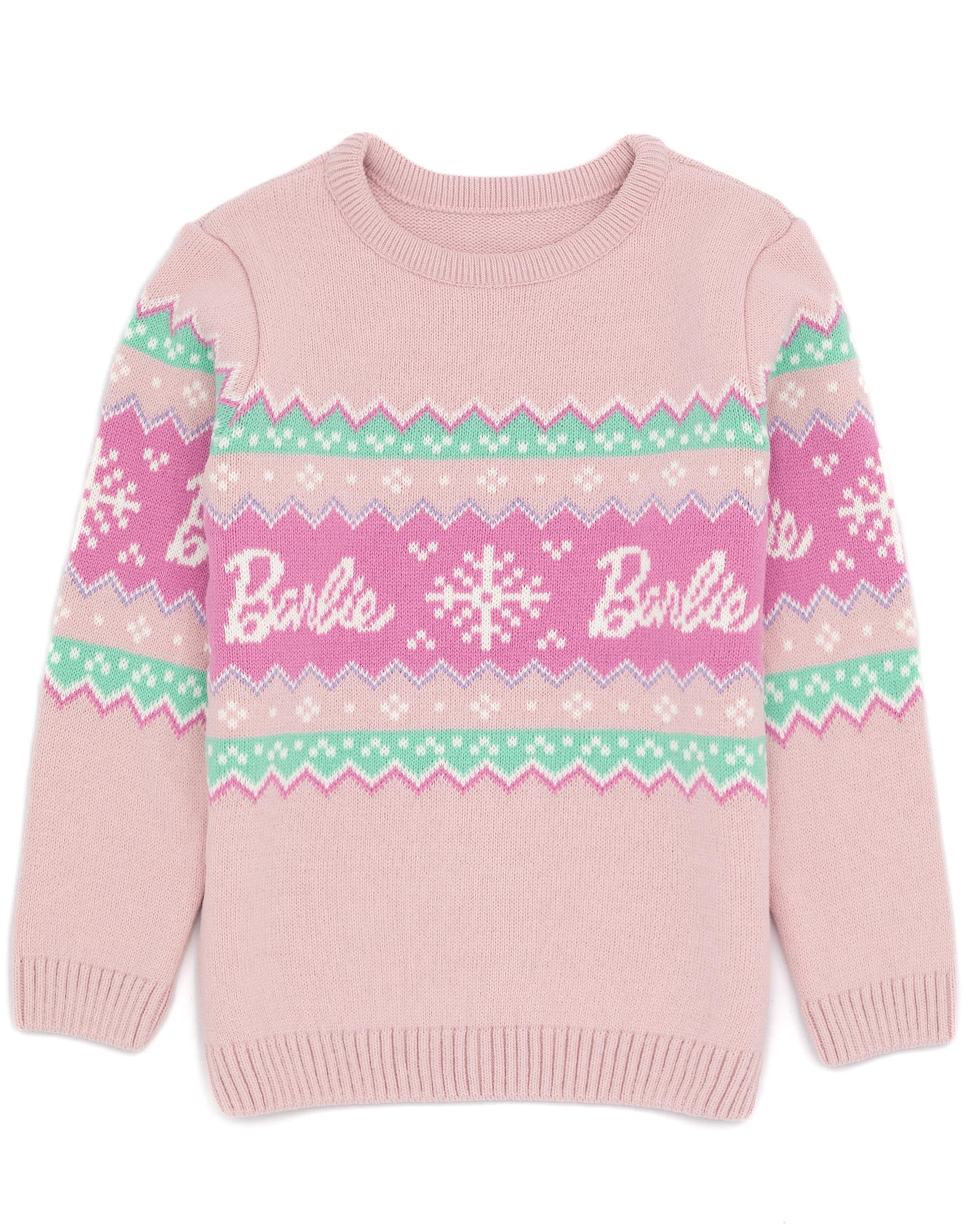Barbie Girls Pink Christmas Jumper - Walmart.com
