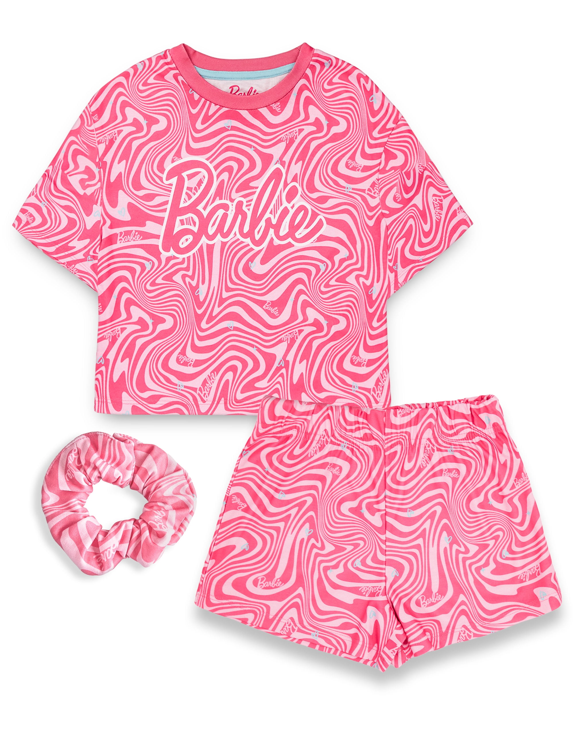 Barbie Girls Pink Short Sleeve Short Leg Pyjama Set - Walmart.com