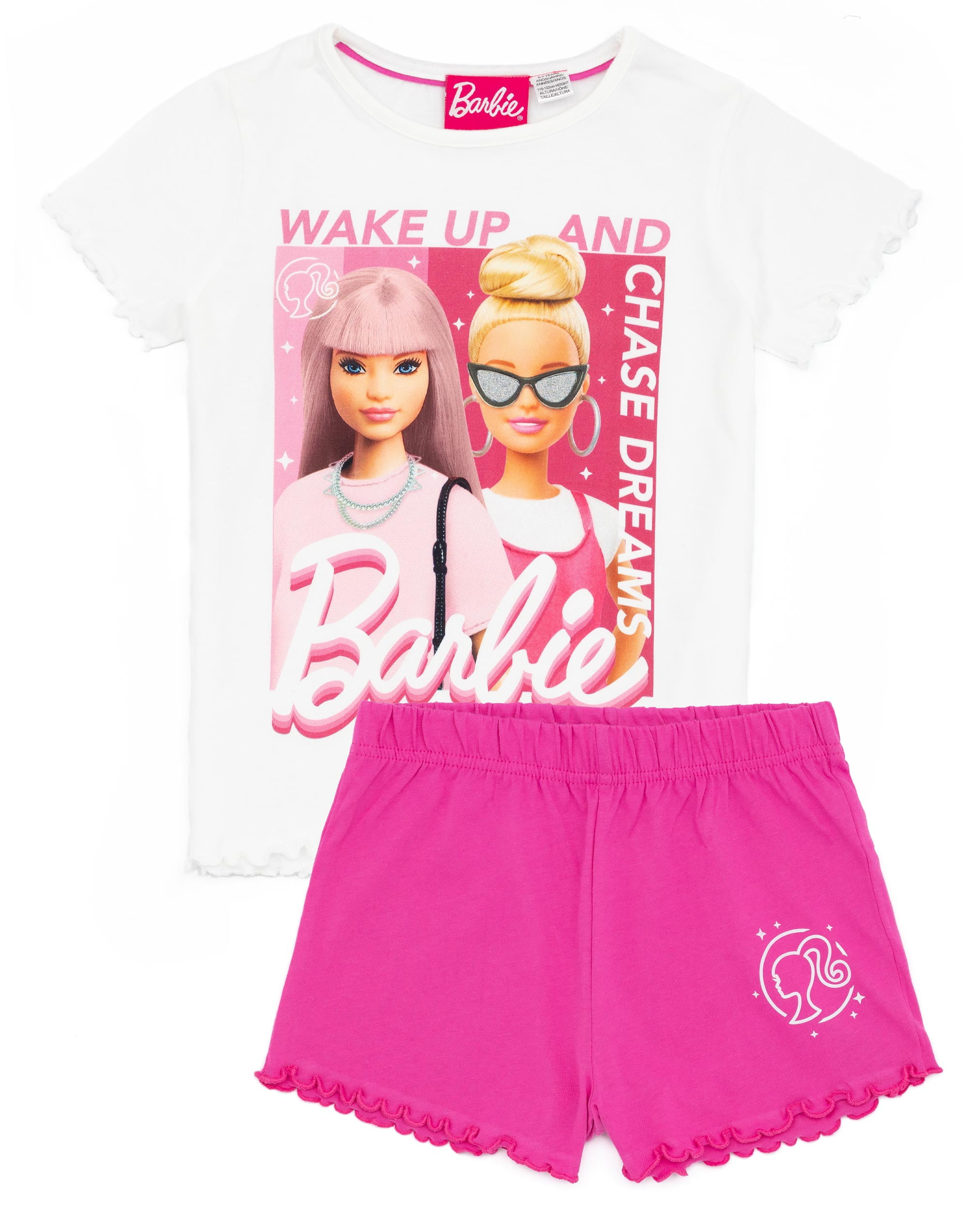 Barbie Girls Pink Short Sleeve Short Leg Pyjama Set - Walmart.com