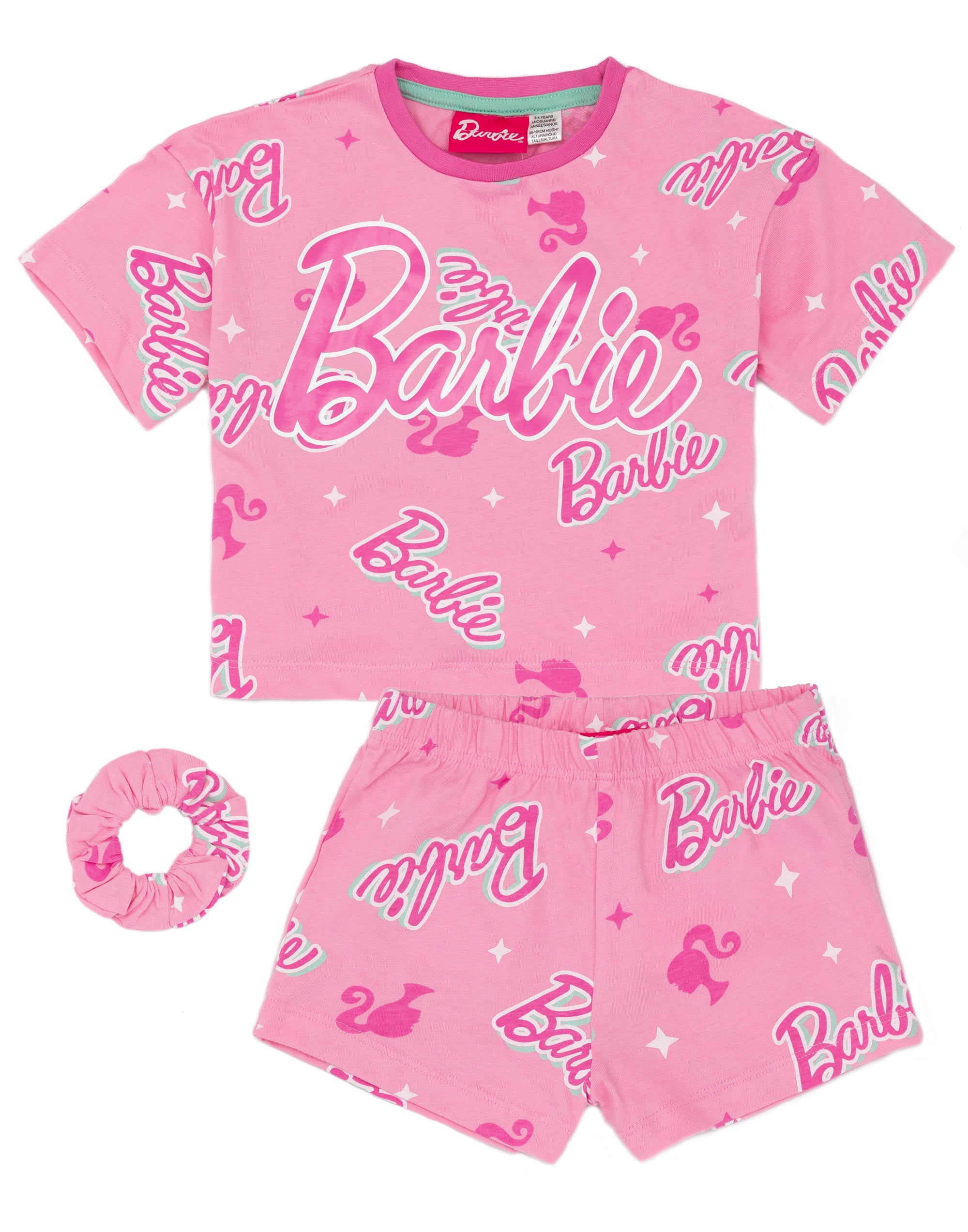 Barbie Girls Pink Short Sleeve Short Leg Pyjama Set - Walmart.com