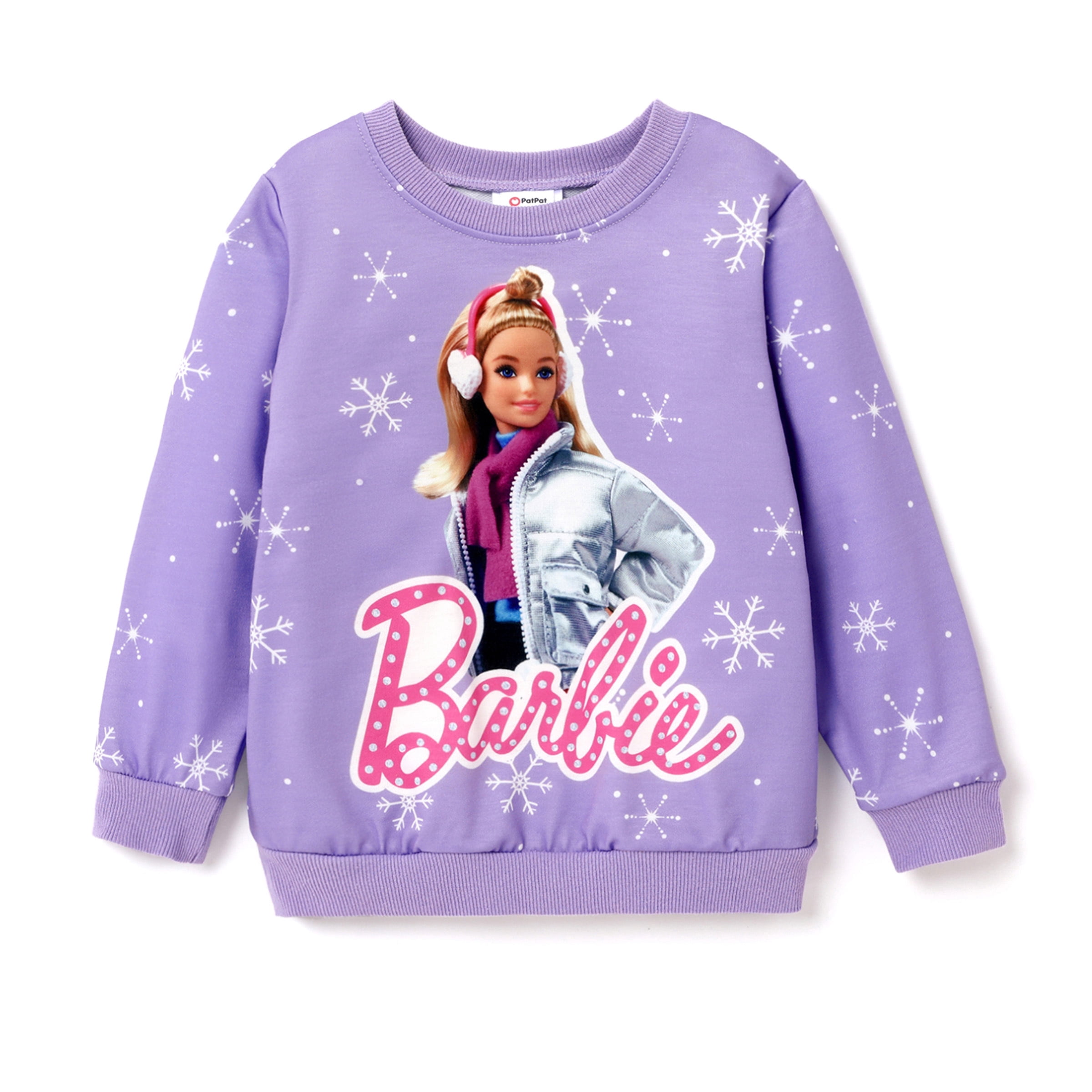 Barbie Girls Sweatshrit Purple Snowflake Graphic Ugly Christmas ...