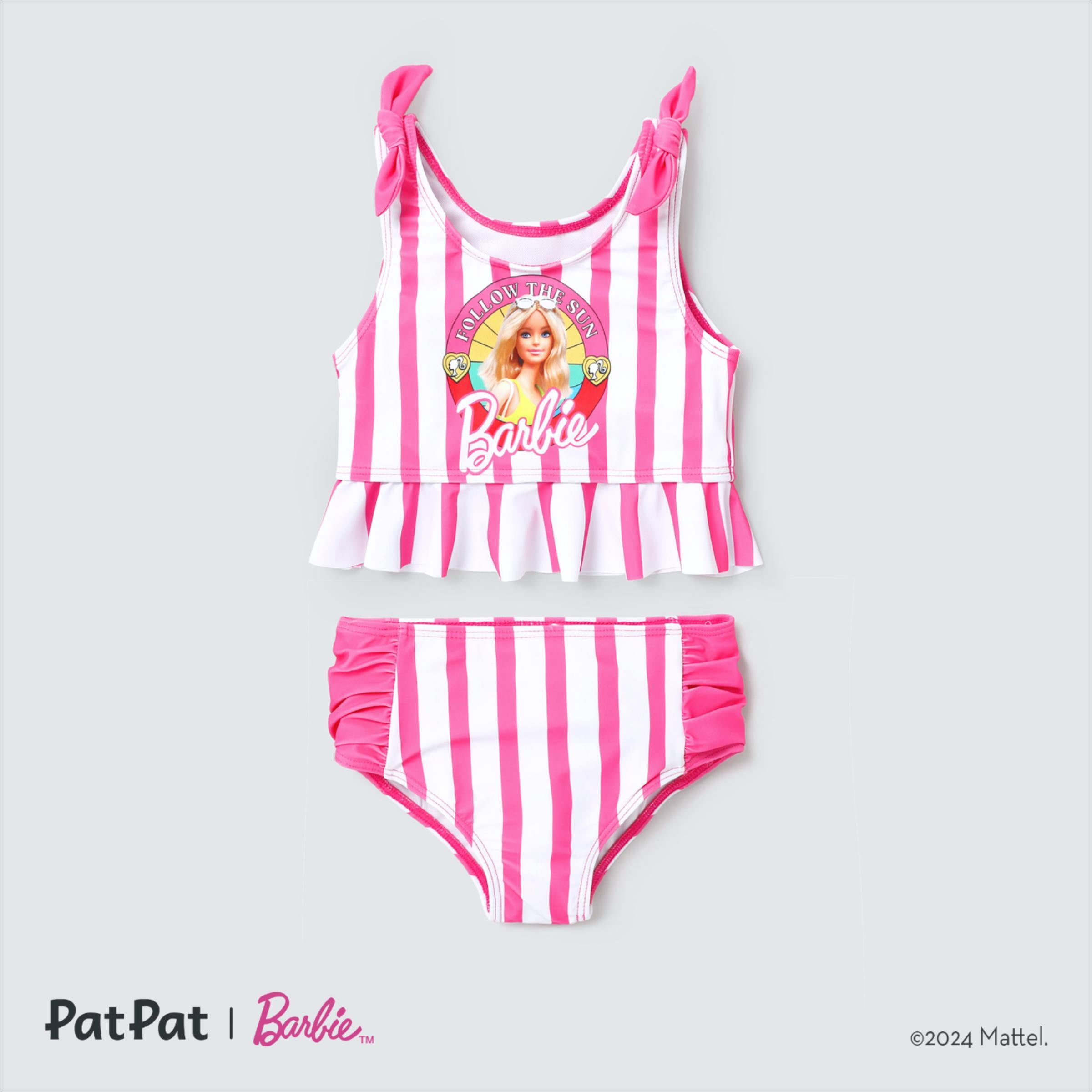 Barbie Girls Swimsuits Graphic Stripes 2 Pieces Bathing Suits Set Gifts ...