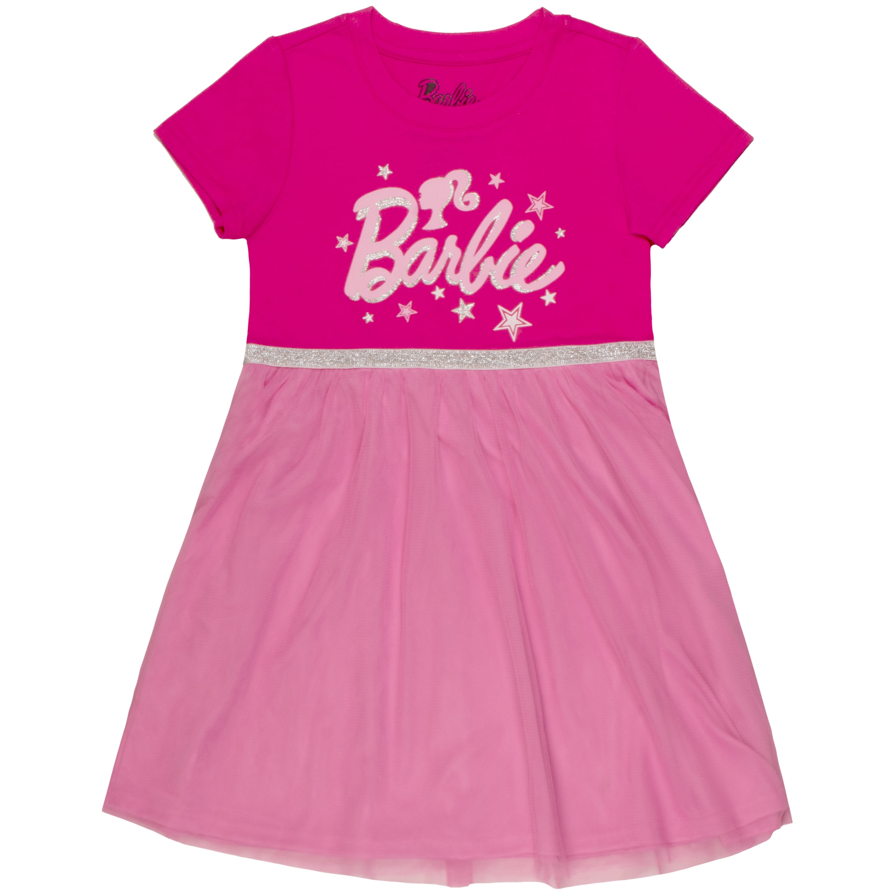 Barbie Girls Tulle Dress Short Sleeve Barbie Summer Dress for Little ...