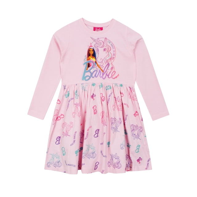 Barbie Girls Unicorn Dress Pink Sizes 4-10 - Walmart.com