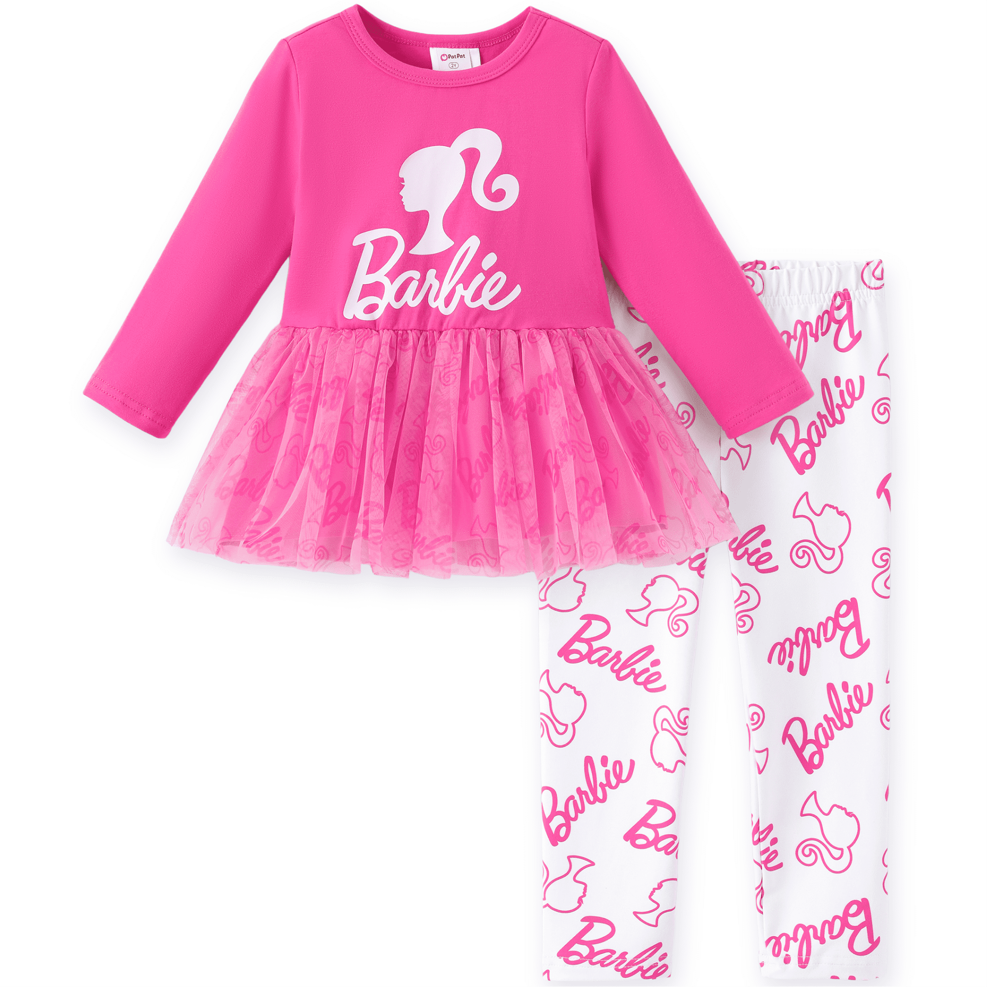 Barbie Girls fashion Tutu Dress Top and Logo Print Graphic Pants Set ...