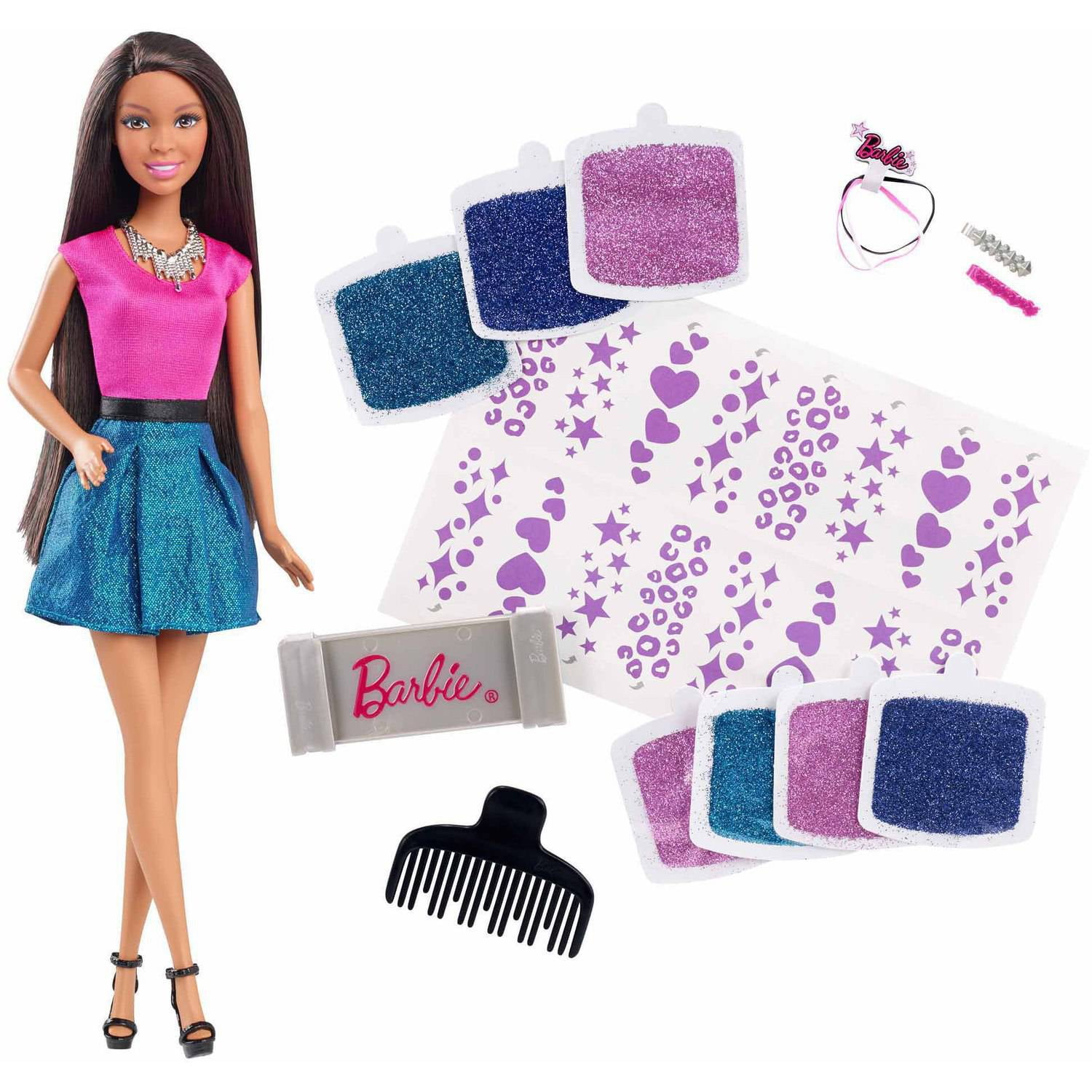 Barbie Glitter Hair Doll, Brown Hair - Walmart.com
