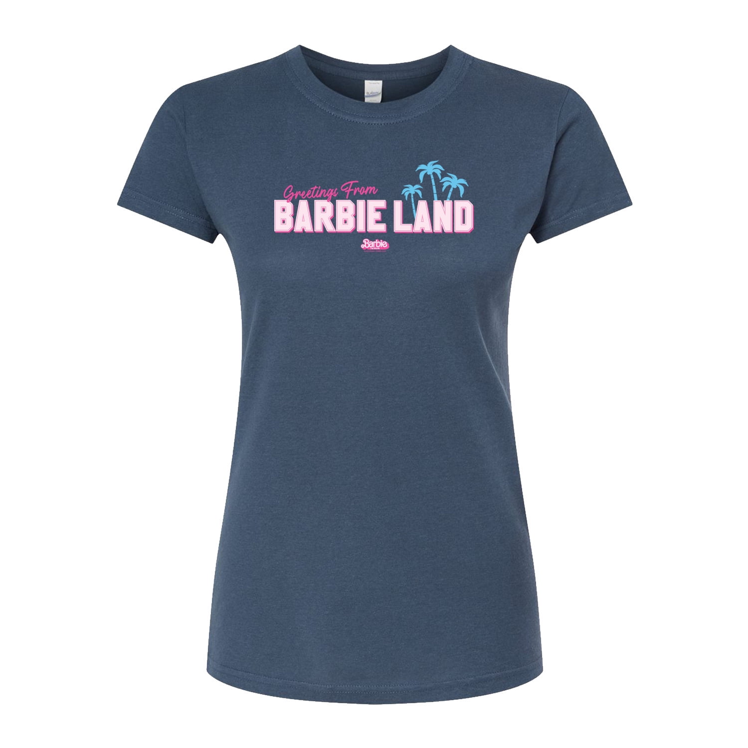 Barbie - Greetings from Barbie Land - Juniors Fitted Graphic T-Shirt ...