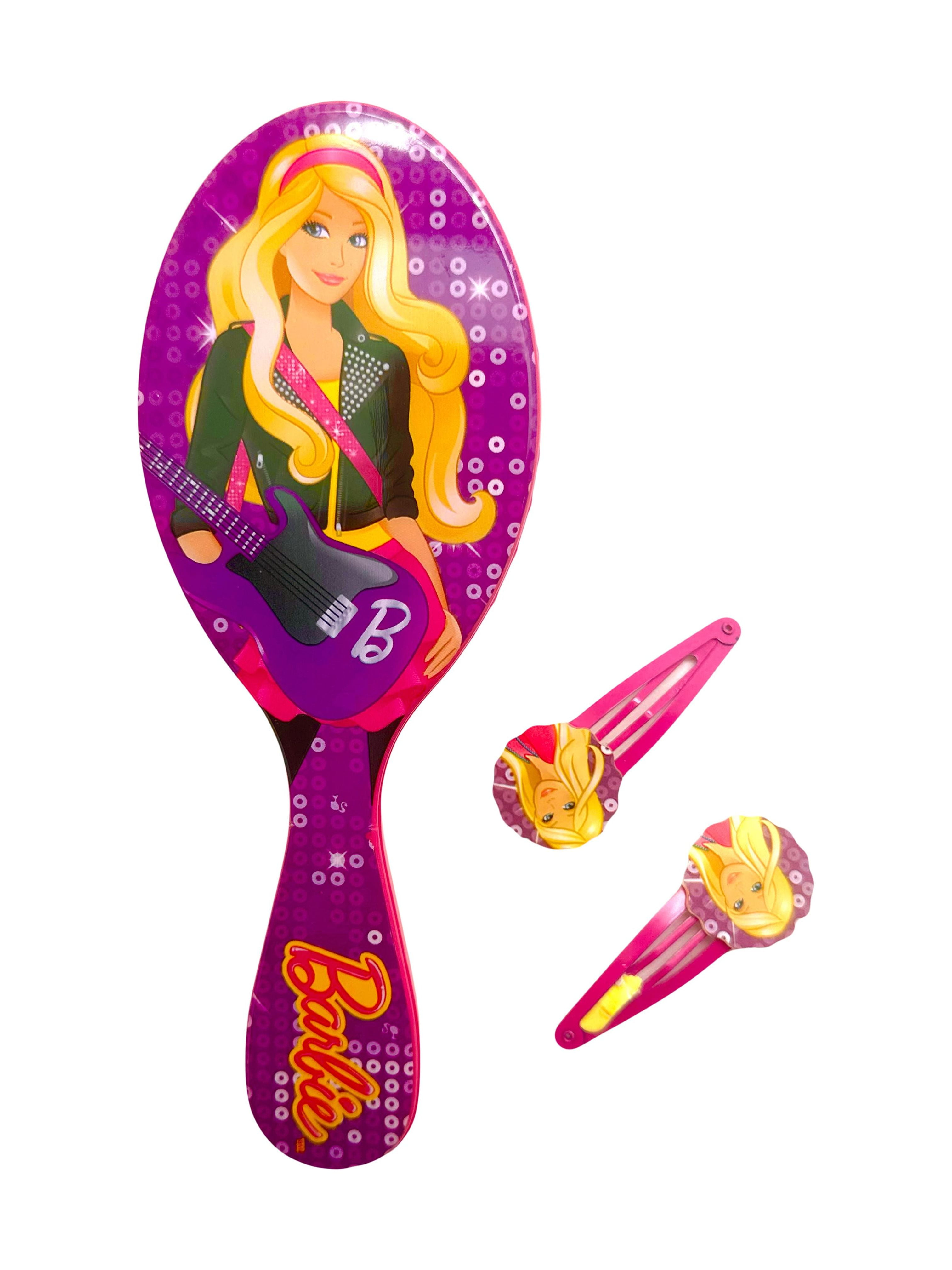 Barbie Hair Set ( Barbie girl's hairbrush, Headband and Snap clips ...
