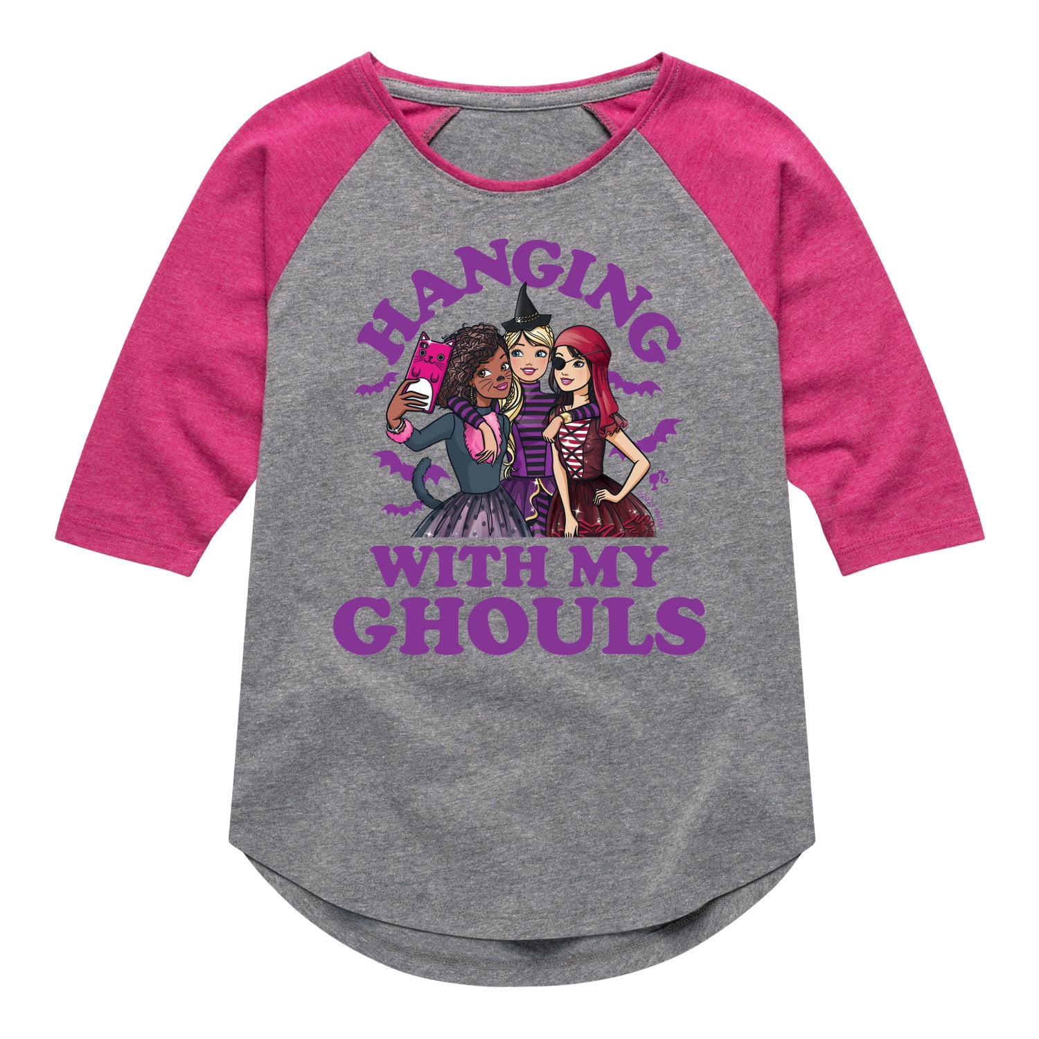 Barbie - Hanging With Ghouls - Toddler And Youth Girls Raglan Graphic T ...