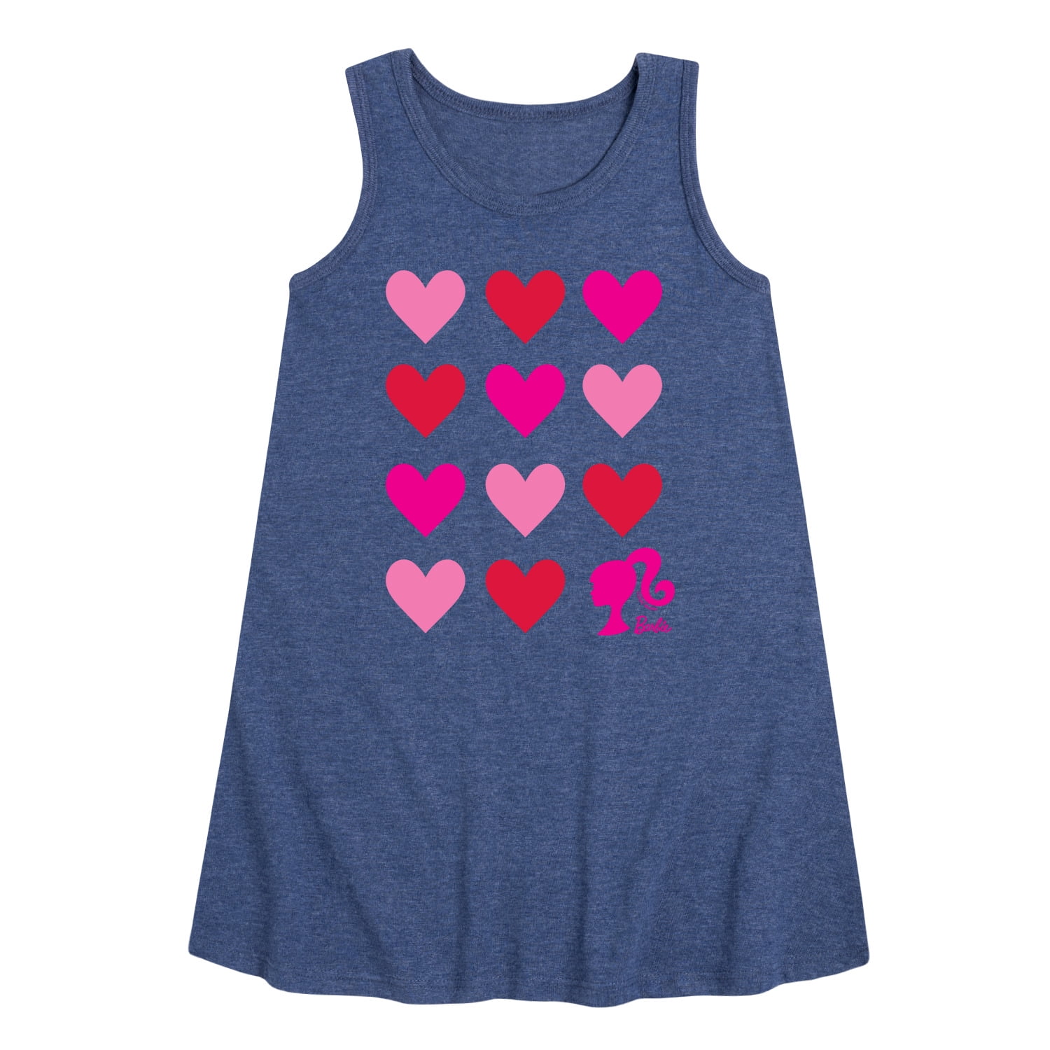 Barbie - Heart Grid - Toddler and Youth Girls A-line Dress - Walmart.com