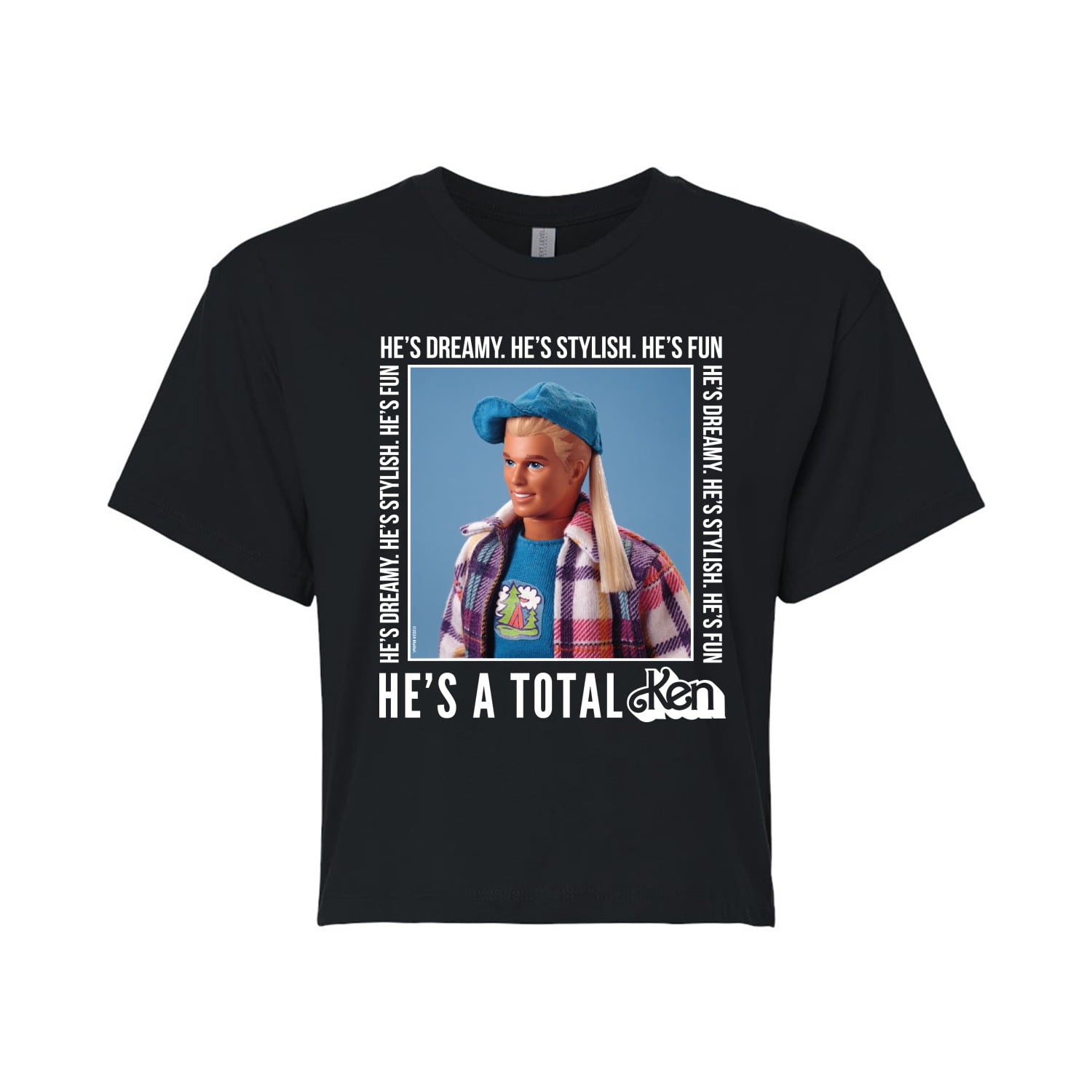 Barbie - Hes A Total Ken - Juniors Cropped Graphic T-Shirt - Walmart.com