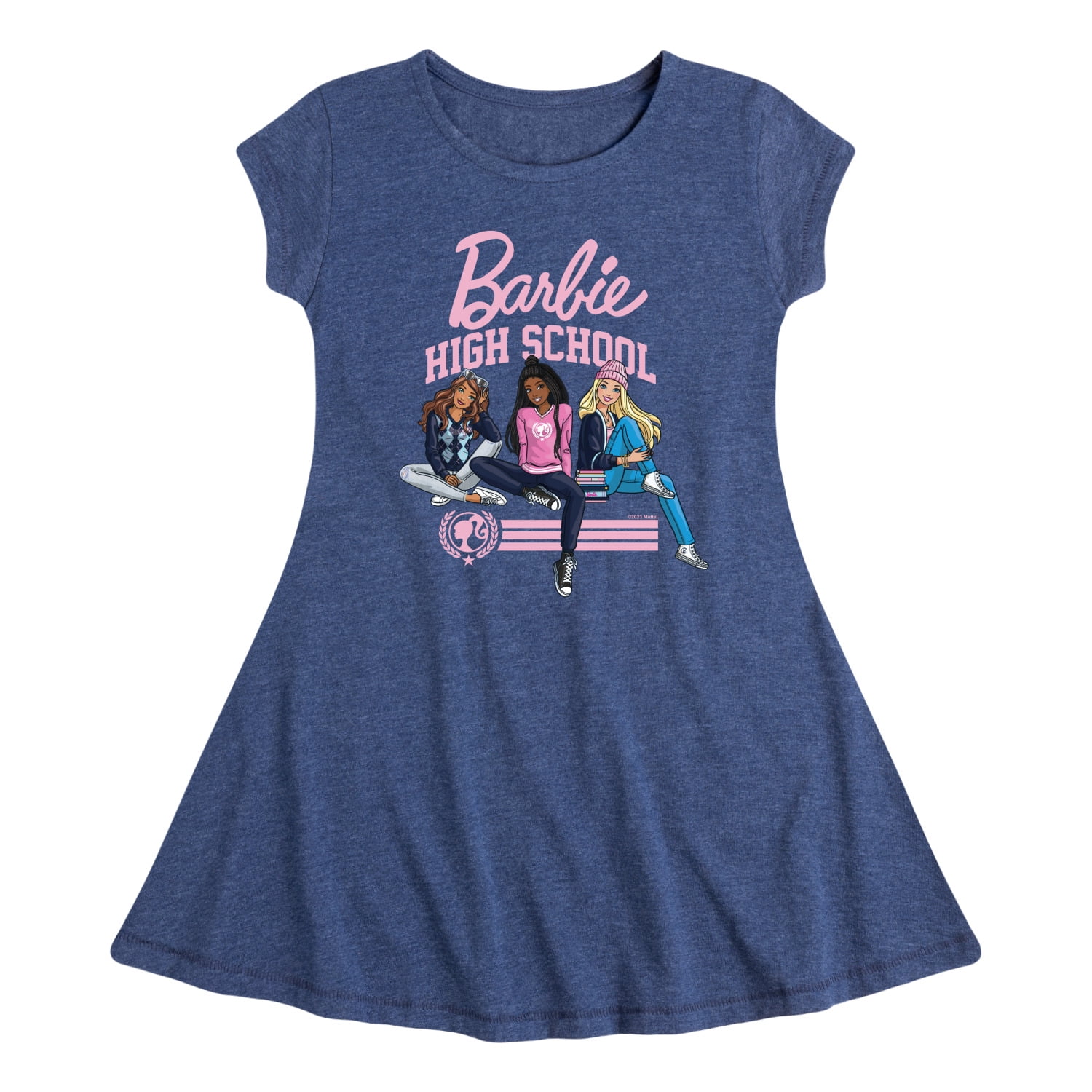 Barbie - High School Dolls - Toddler & Youth Girls Fit & Flare Dress ...