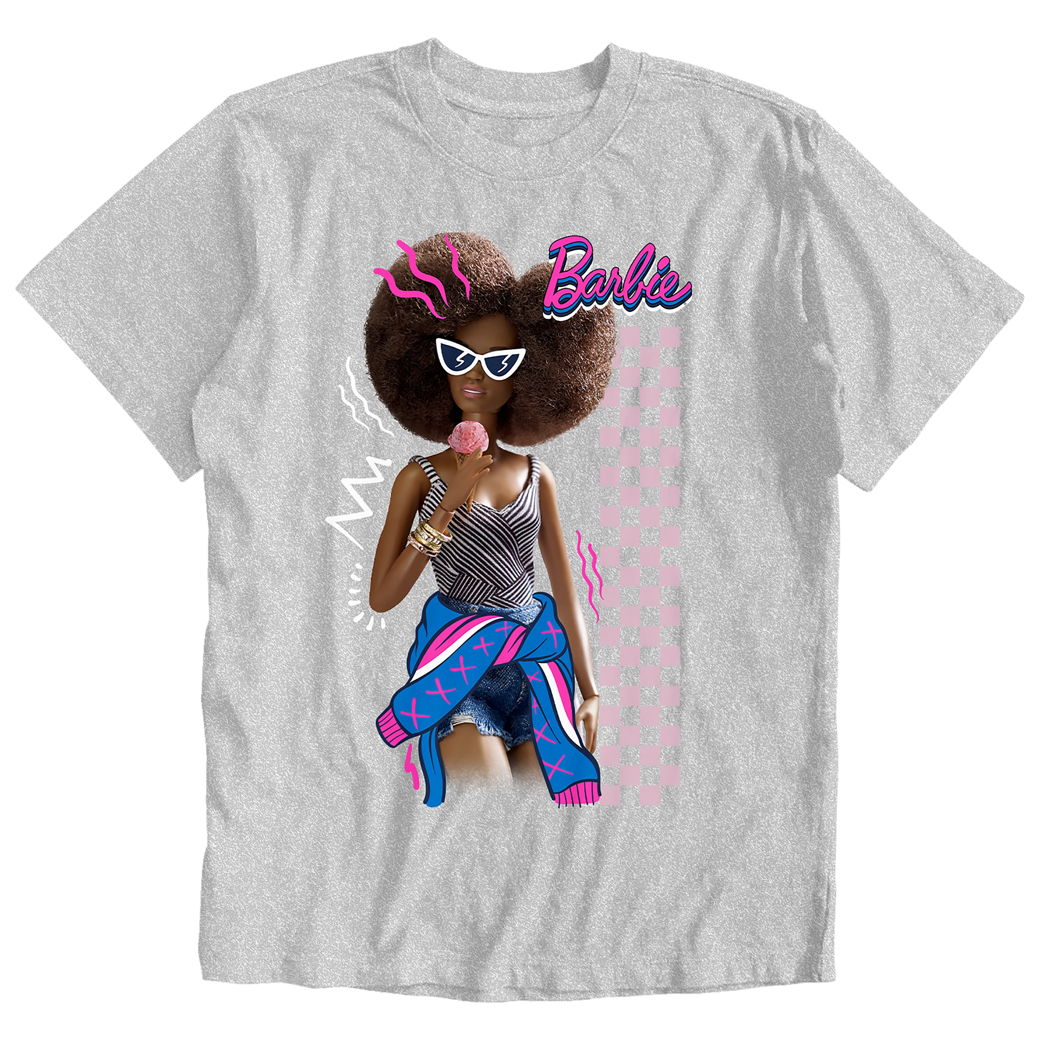 Barbie Ice Cream Kids Short Sleeve T-Shirt (Light Grey, S-XXL ...